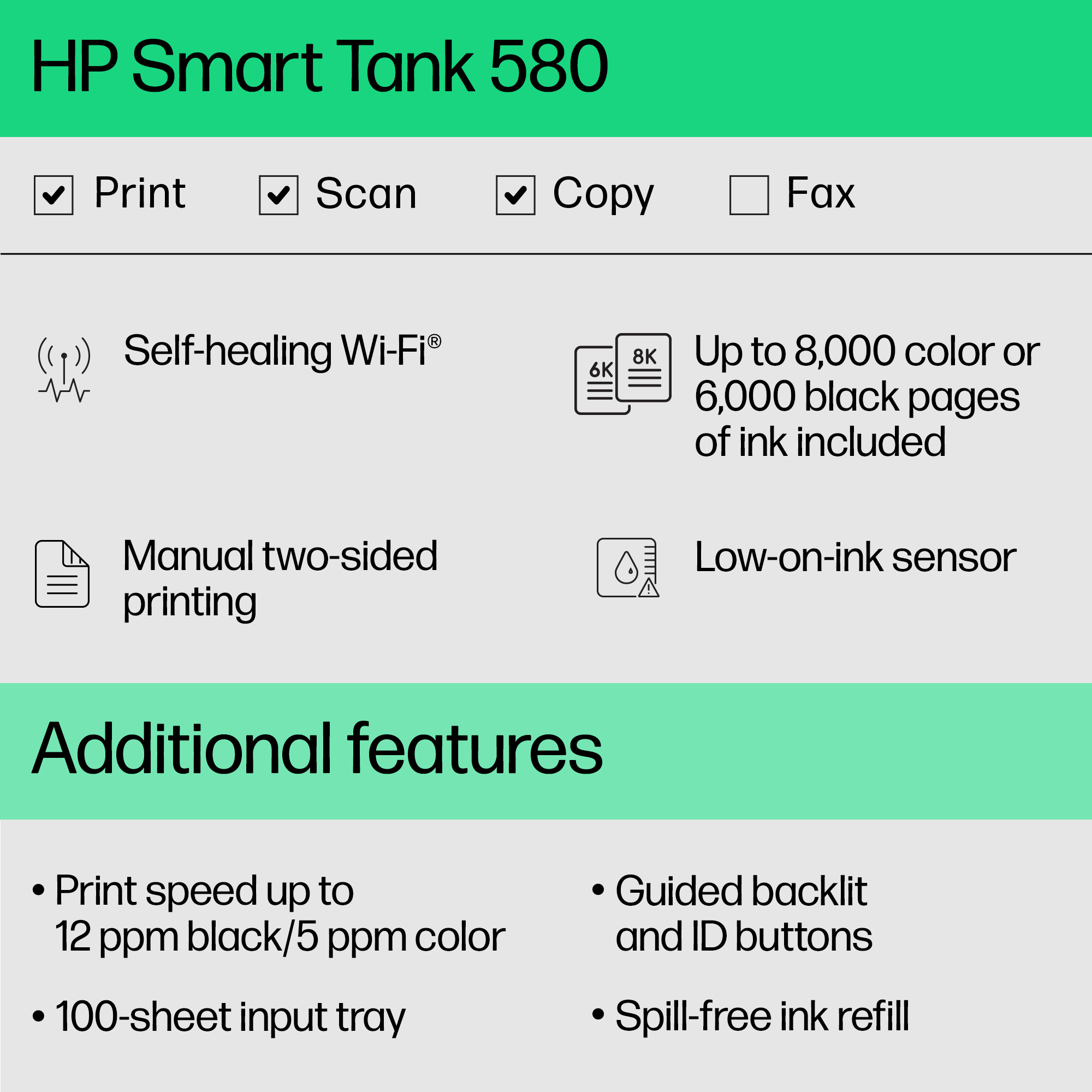 HP Smart Tank 520 / 580 All In One Printer - Print/Scan/Copy - Lowest ...