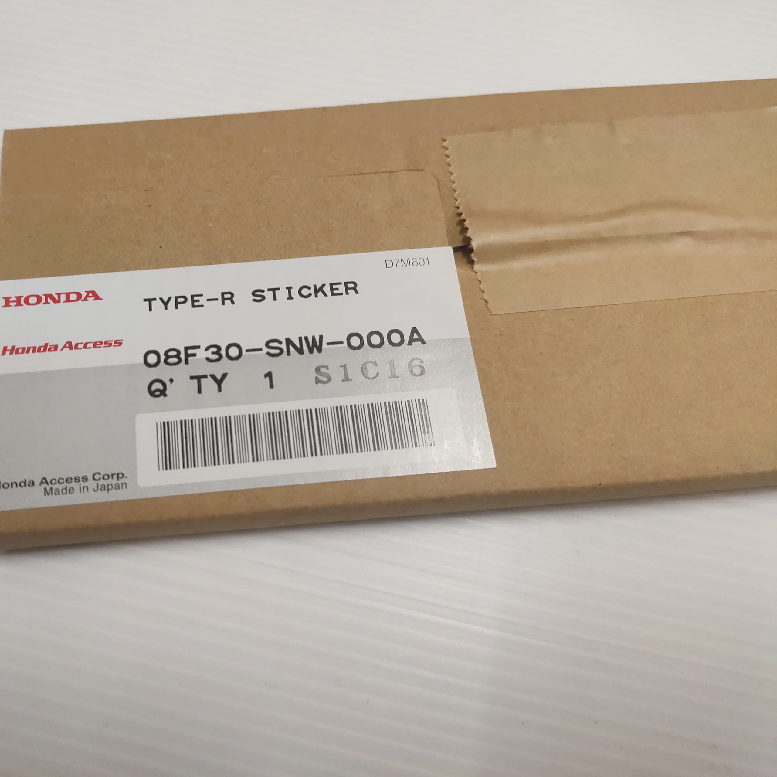 08F30-SNW-000A Honda TYPE R Sticker Civic FD2R / Civic FN2R / Civic FK8 ...