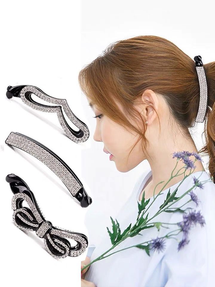 AIDA2025 Japan Pearl Stone Hair Volume Banana Clip Vertical Clip ...