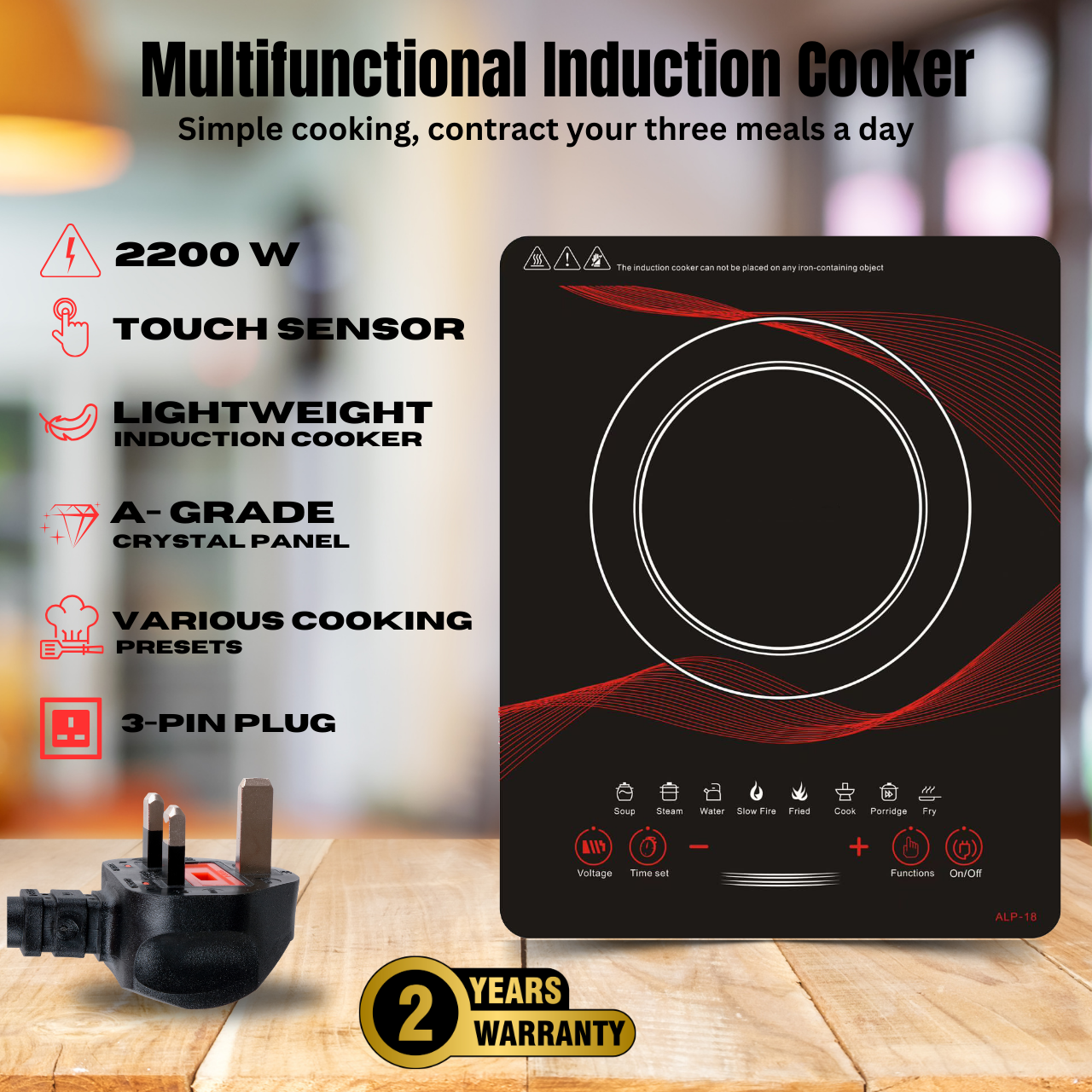 📦CLEAR STOCK📦LINK Induction Cooker 2200W Cooker Electric Soft Touch ...