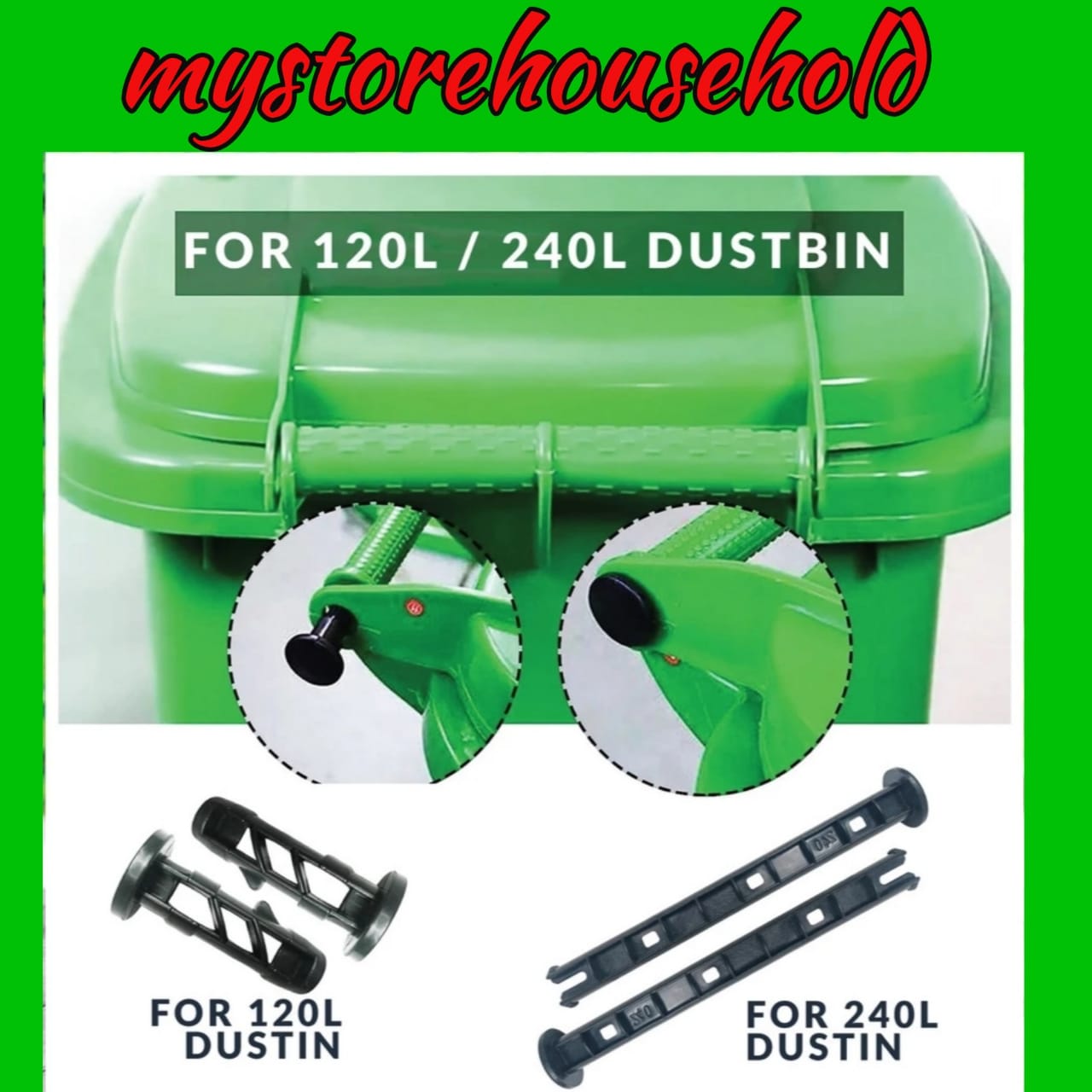 Replacement Parts ONLY for 120L 240L Dustbin Wheel Shaft Lid Hinge Bolt ...