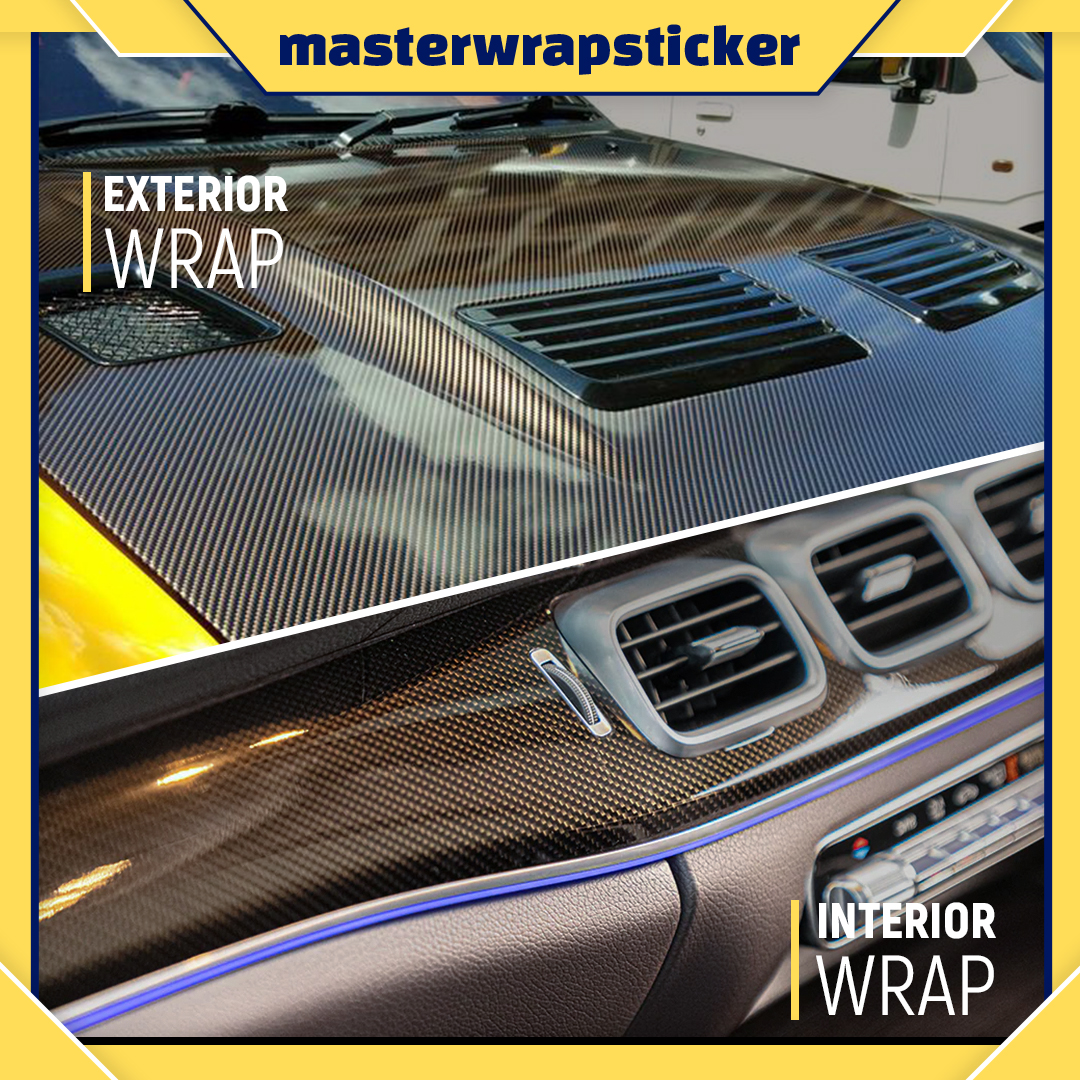 NEW BROW BLACK CARBON FIBER STICKER(152CM-180CM)bonet/fender/roof ...
