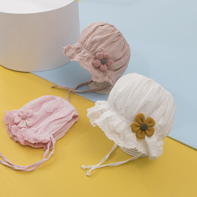 Ready Stock Kids Girl Newborn Baby hats Soft Cotton Flower Spring ...
