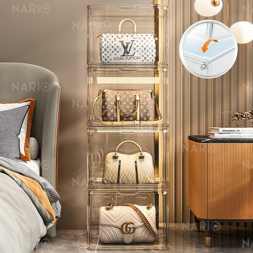 NARIO Magnetic Acrylic Transparent Display Box Handbag Storage ...