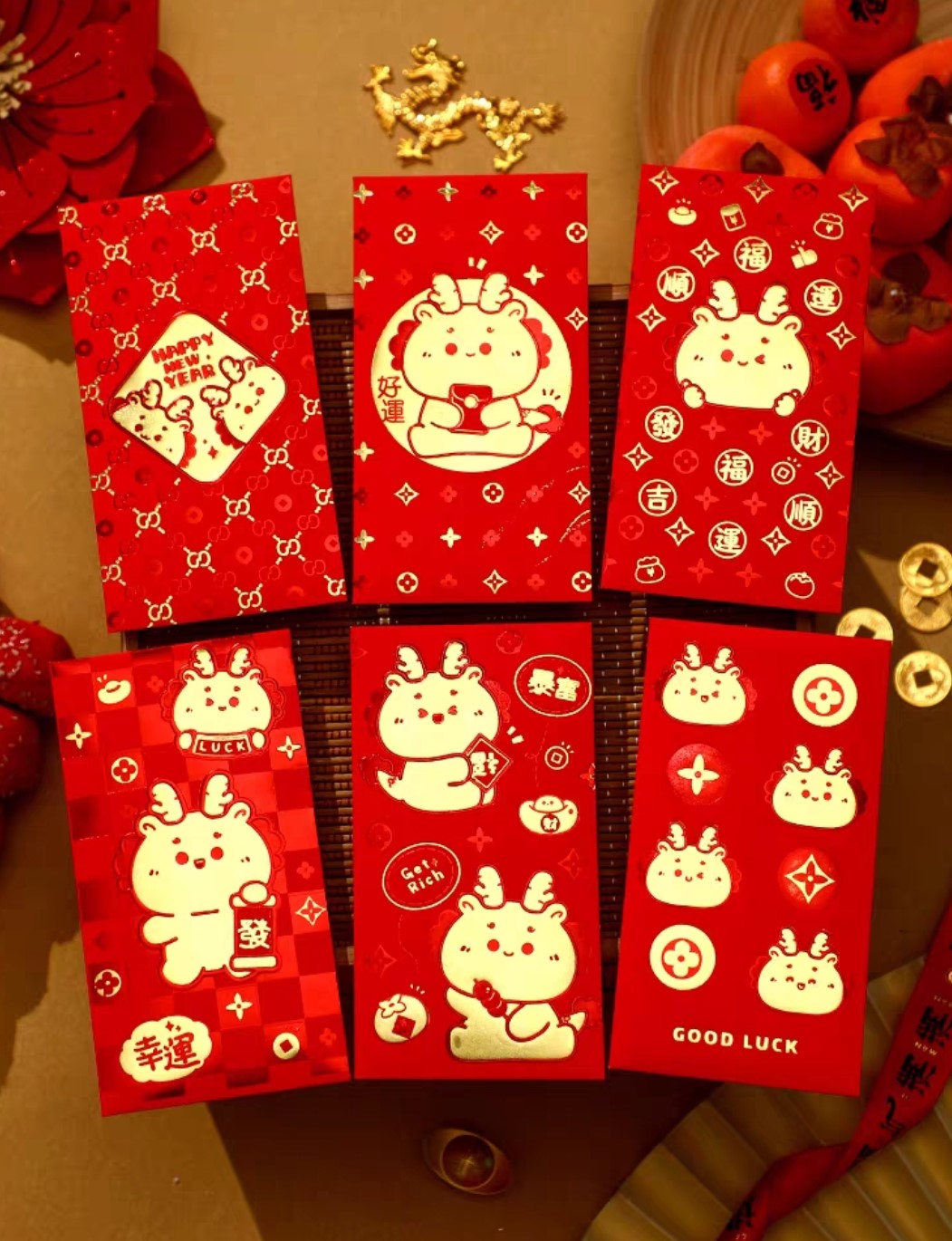 *READY STOCK* 6pcs5pcsRed Funny Cute Cartoon Ang Pao 2025 Red Money ...