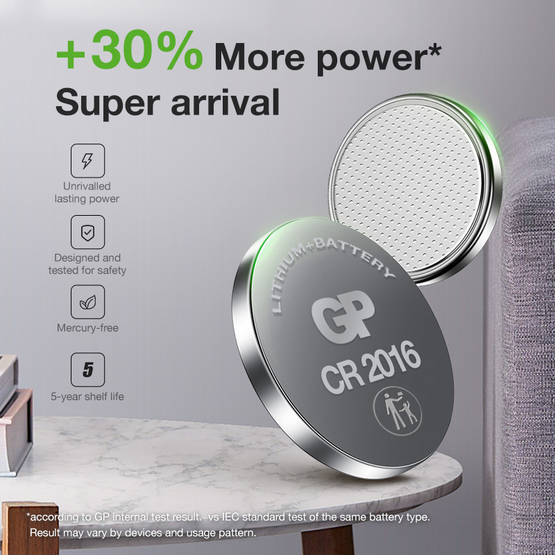 GP Lithium Coin Cells Battery CR2016 [ Card of 1s ] (DL2016 BR2016 280-208 ECR2016 SBT11 2016 ...