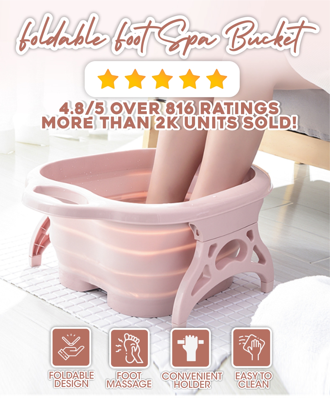 Foldable Foot Spa Bucket Foot Bath Bucket Bekas Kaki Baldi Spa Foot ...