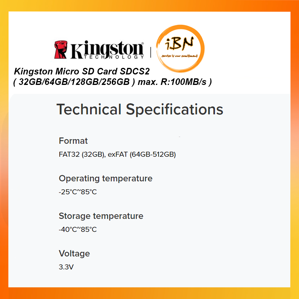 Kingston Micro SD Card Memory Card 100MB/s Canvas Select Plus Class 10 UHS-I Card SDCS2 (256GB ...