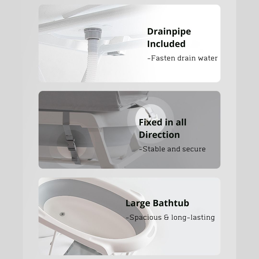 SIMI 2in1 Foldable Baby Bath Tub Stand Set Diaper Changing Table ...