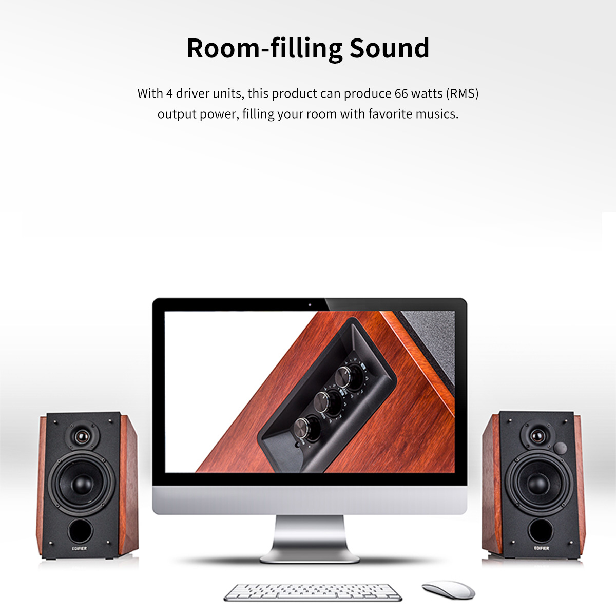Edifier R1700BT Bluetooth Bookshelf Speaker | 66W High Power | Angled ...