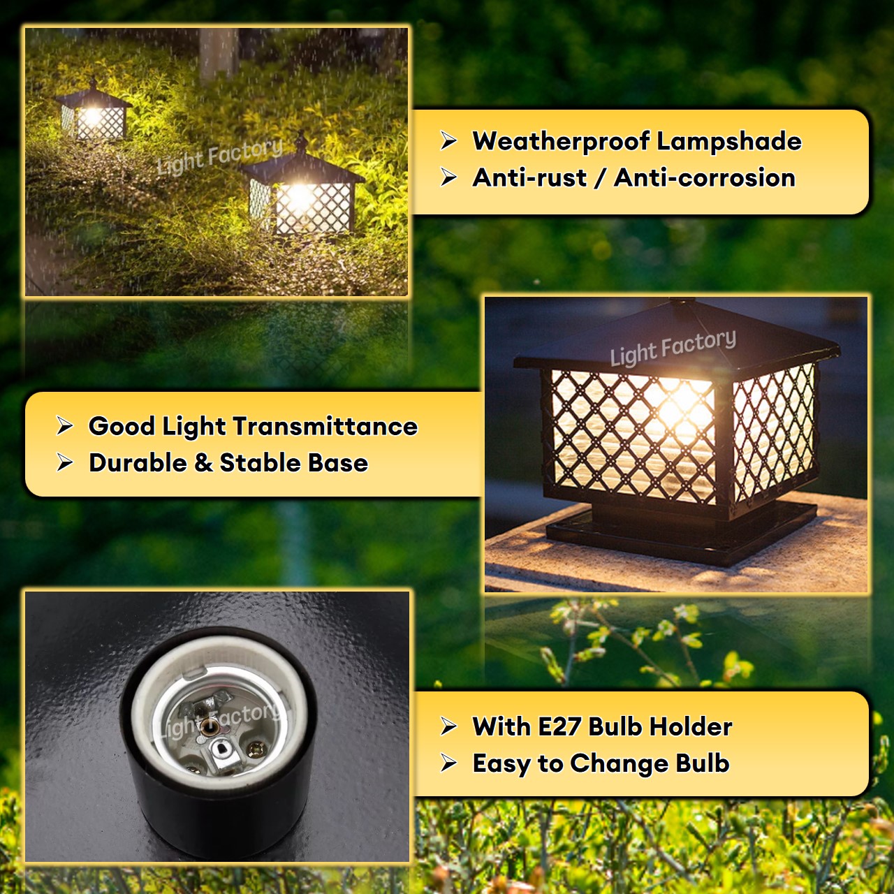 Outdoor Gate Light Modern Outdoor Gate Lamp Weatherproof Outdoor Pillar ...