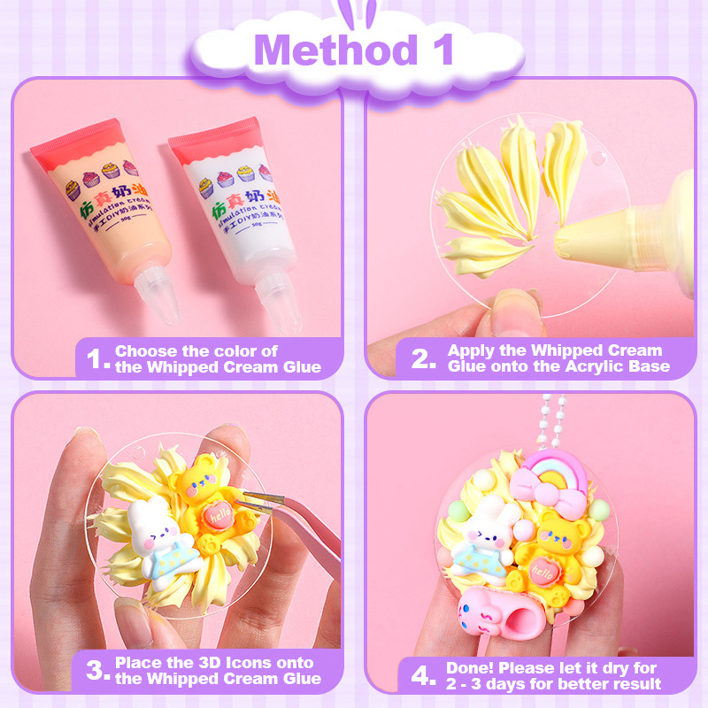 Decoden 3D stickers Art Cream Resin Sticker Cute Handcraft 咕卡奶油胶手工材料贴片三 ...