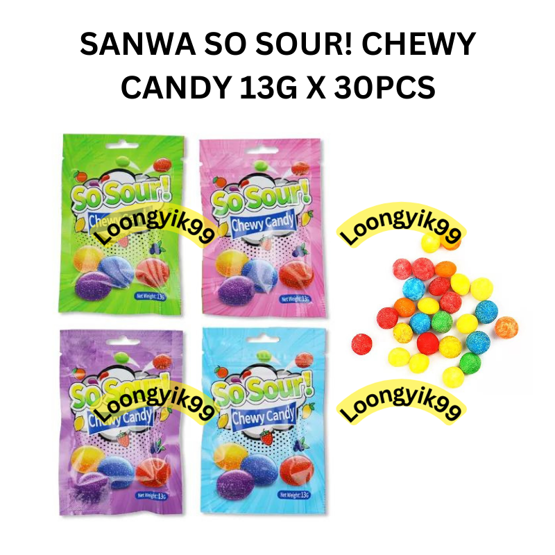 SANWA SO SOUR! CHEWY CANDY 13G X 30PCS HALAL | Shopee Malaysia