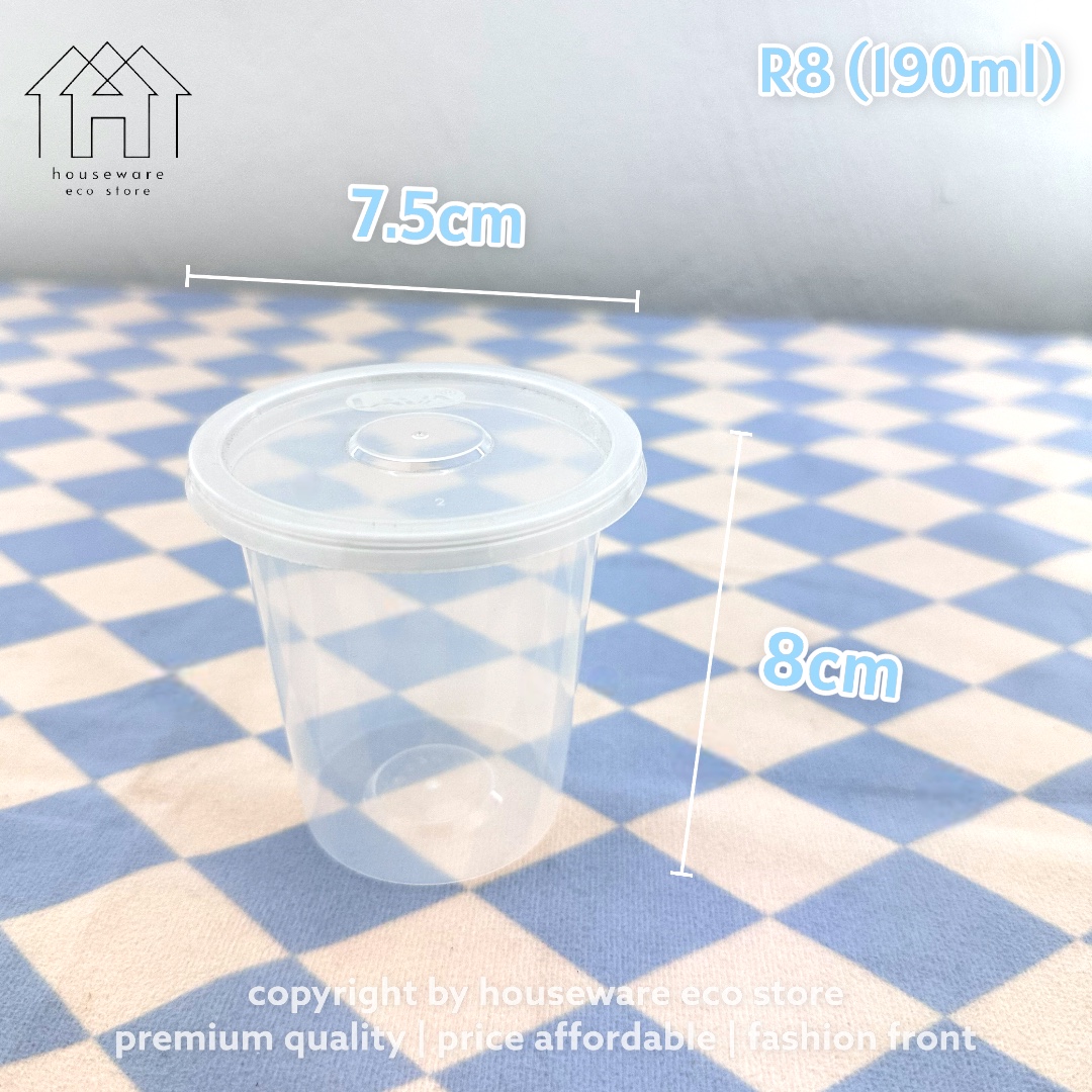 LAVA Disposable Plastic Round Container Bowls /Fruit Salad Bowl Food ...