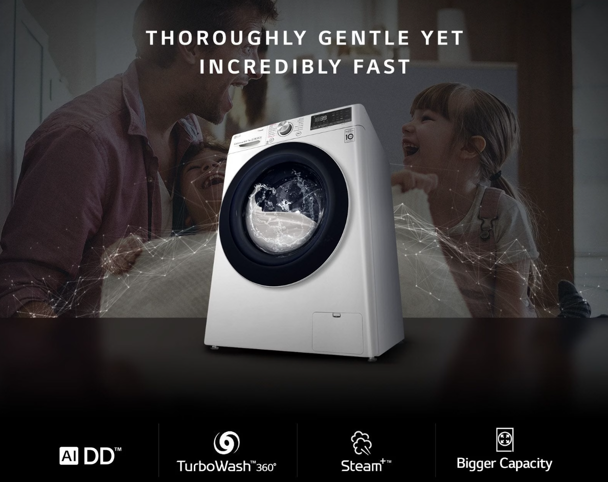 LG Washer Dryer 2 in 1 Washing Machine Front Load Combo Mesin Basuh ...