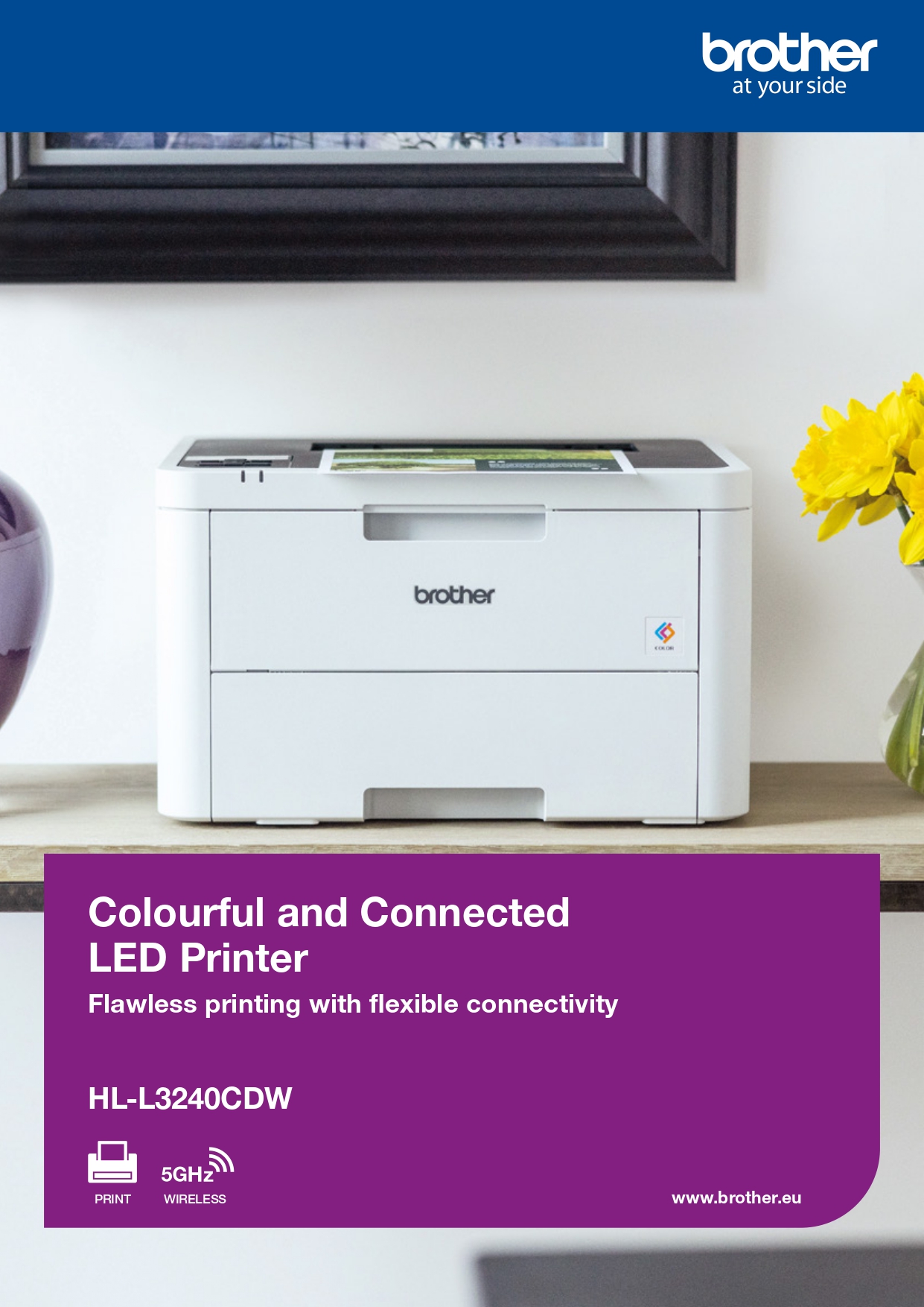 Brother Color LED Laserjet A4 Single Function Wireless Printer HL ...