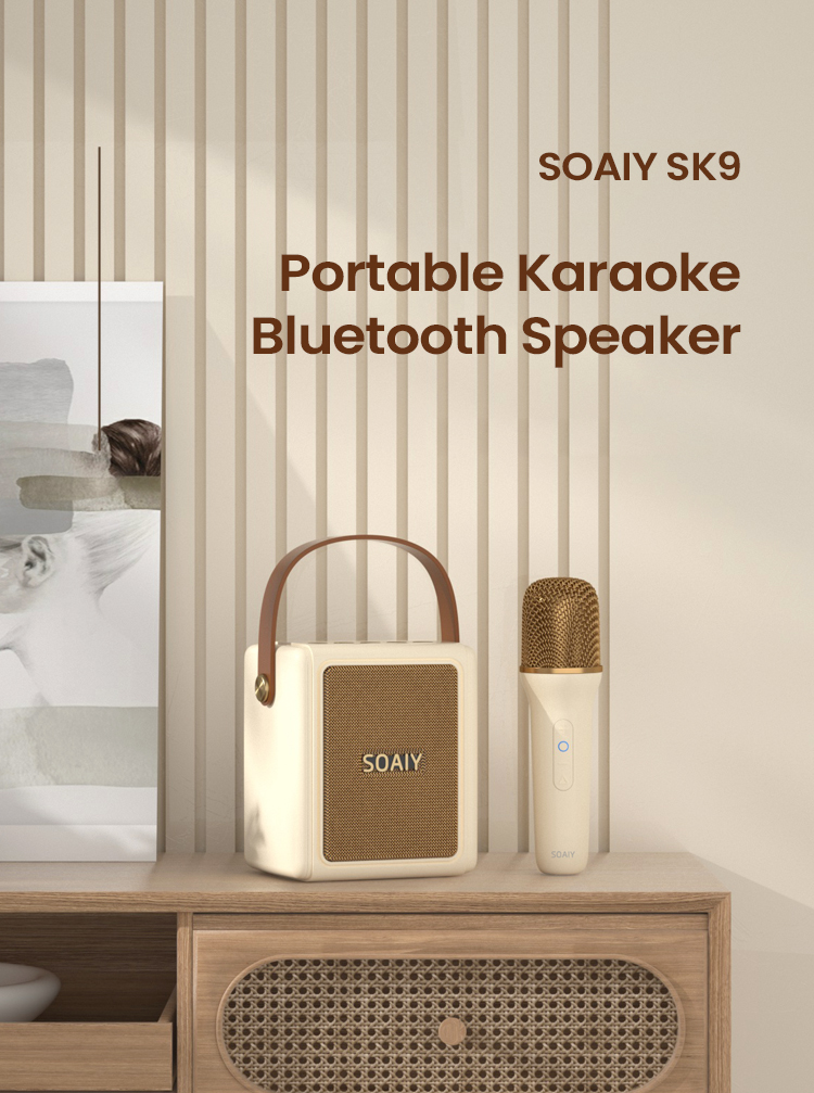 SOAIY SK9 Karaoke Set Mic Wireless Bluetooth Speaker, Mini Karaoke Speaker Portable Microphone ...
