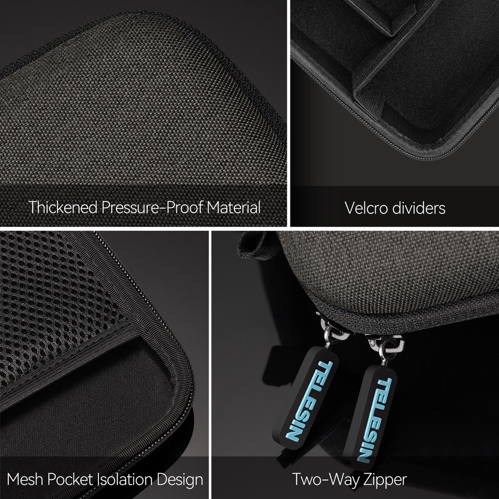 TELESIN Velcro DIY Carry Handbag Case Travel Storage Protect Bag for ...