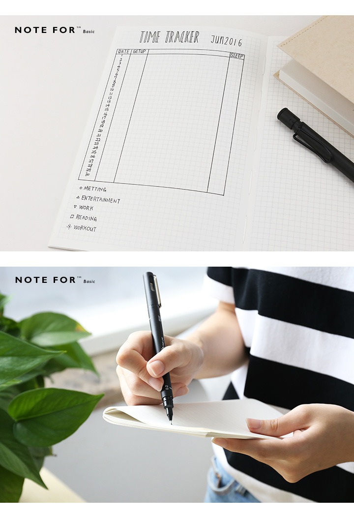 White Plain Notebook A6 Blank Grid Line Journal Diary Planner ...