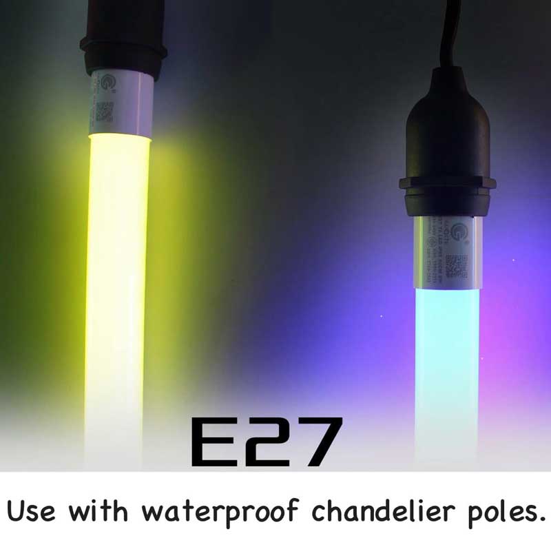 RGB LED Tube Light E27 Base Shoot Gaming Live Stream Atmosphere Lights ...