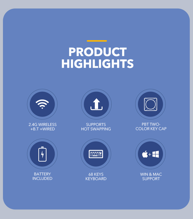 Aigo Darkflash Dual-Mode Connectivity Mechanical Keyboard GD68 | Shopee Malaysia