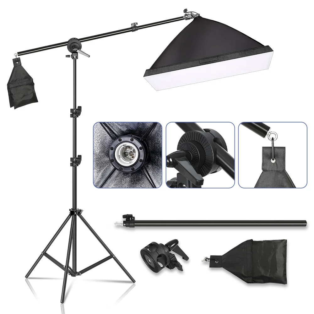 Tripod for Softbox Light Stand Photo Studio 2M with 1.35M Boom Arm ...