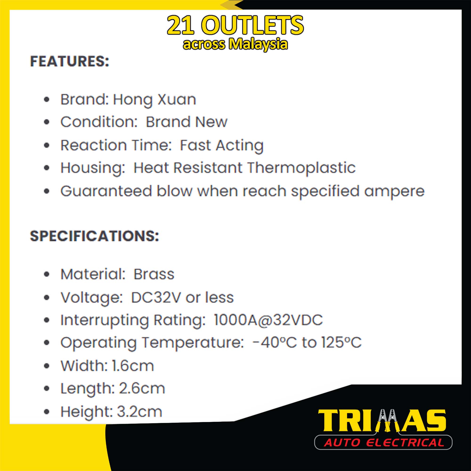 SF Series Car Main Fuse Female Cartridge Toyota Honda Proton Perodua ...