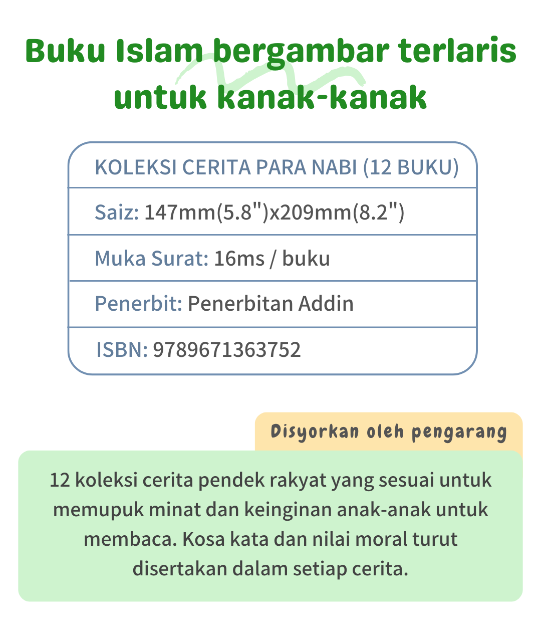 Complete FULL 6 Set KEM Buku Cerita Bergambar Prasekolah Jawi Kanak ...