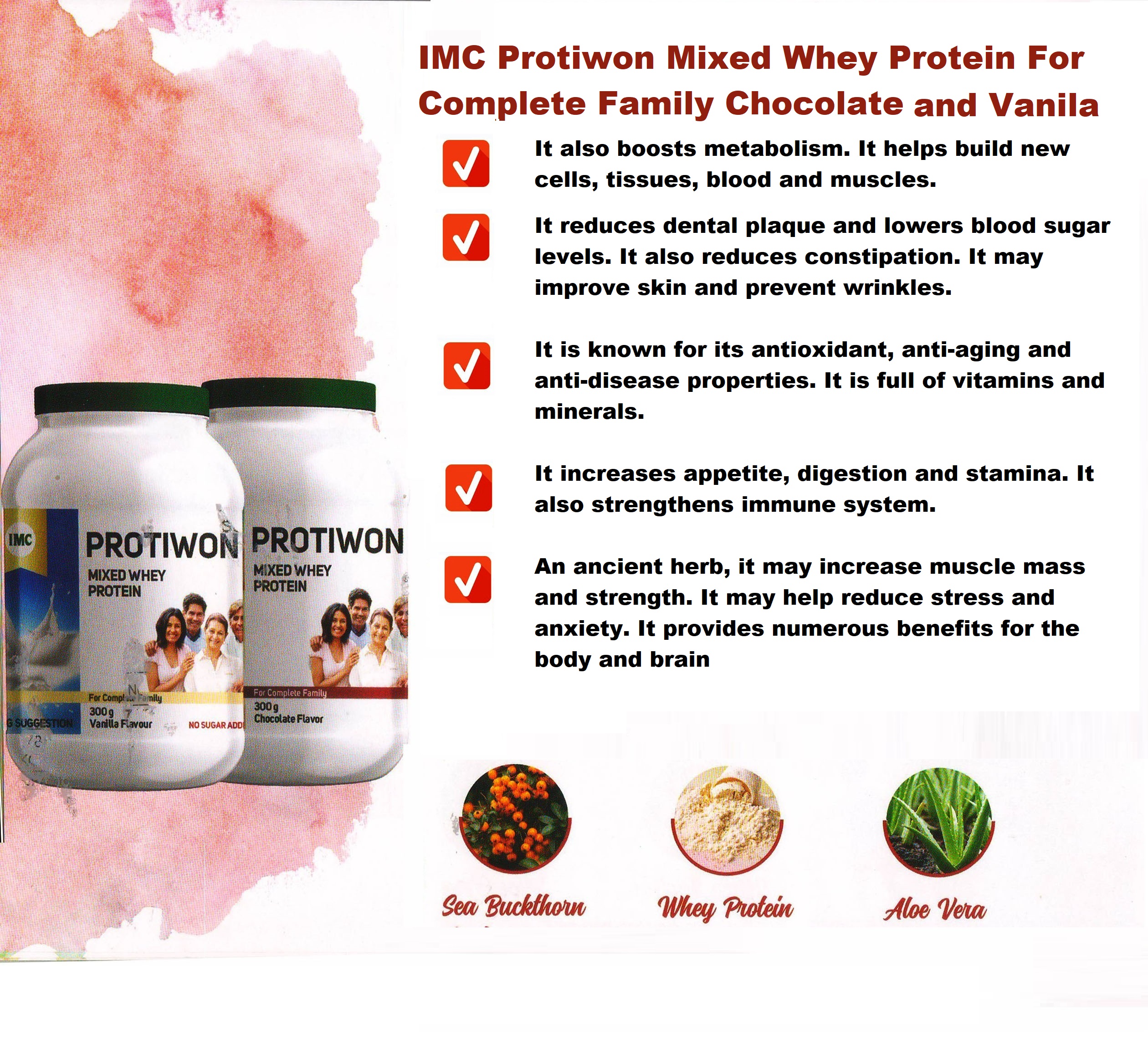 IMC Protiwon Mixed Whey Protein For Complete Family Chocolate and ...