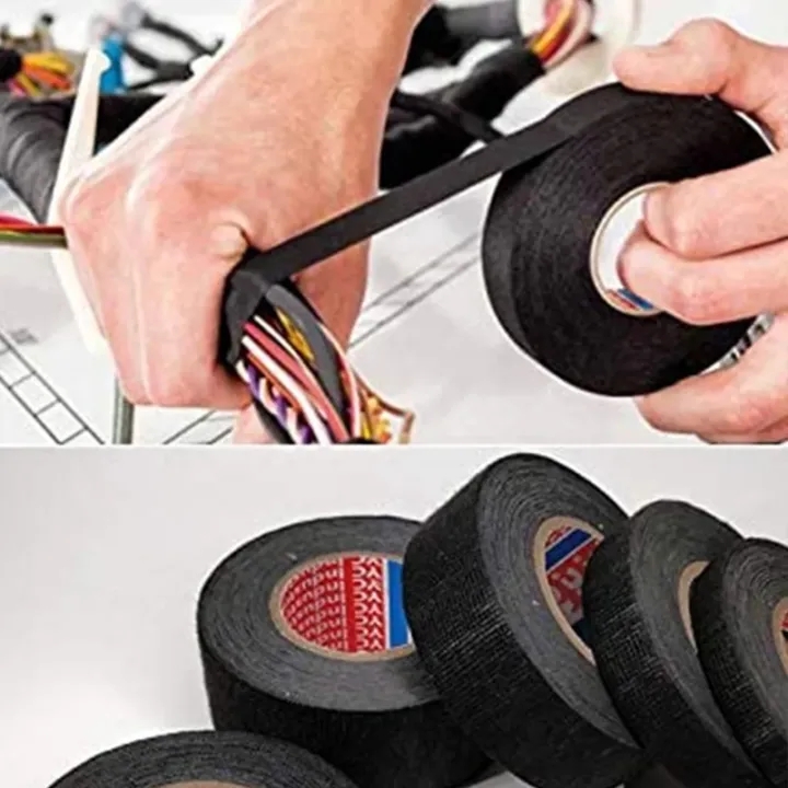 9/19/25MM Heat-Resistant Fabric Tape Car Cable Tape Electrical Tape ...