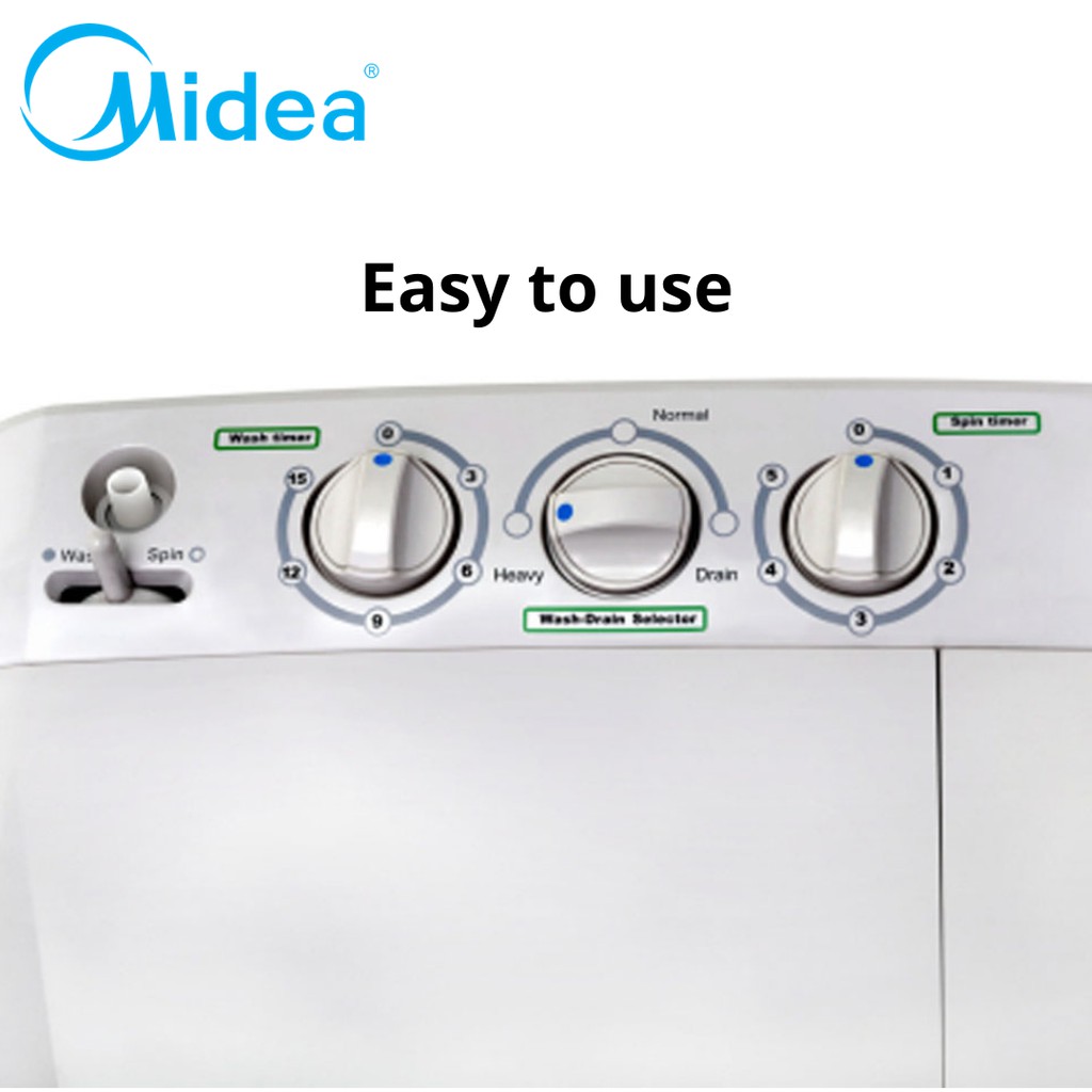 MIDEA Semi Auto Twin Tub Washing Machine 6.0kg MSW-6008P / 8.0kg MSW ...