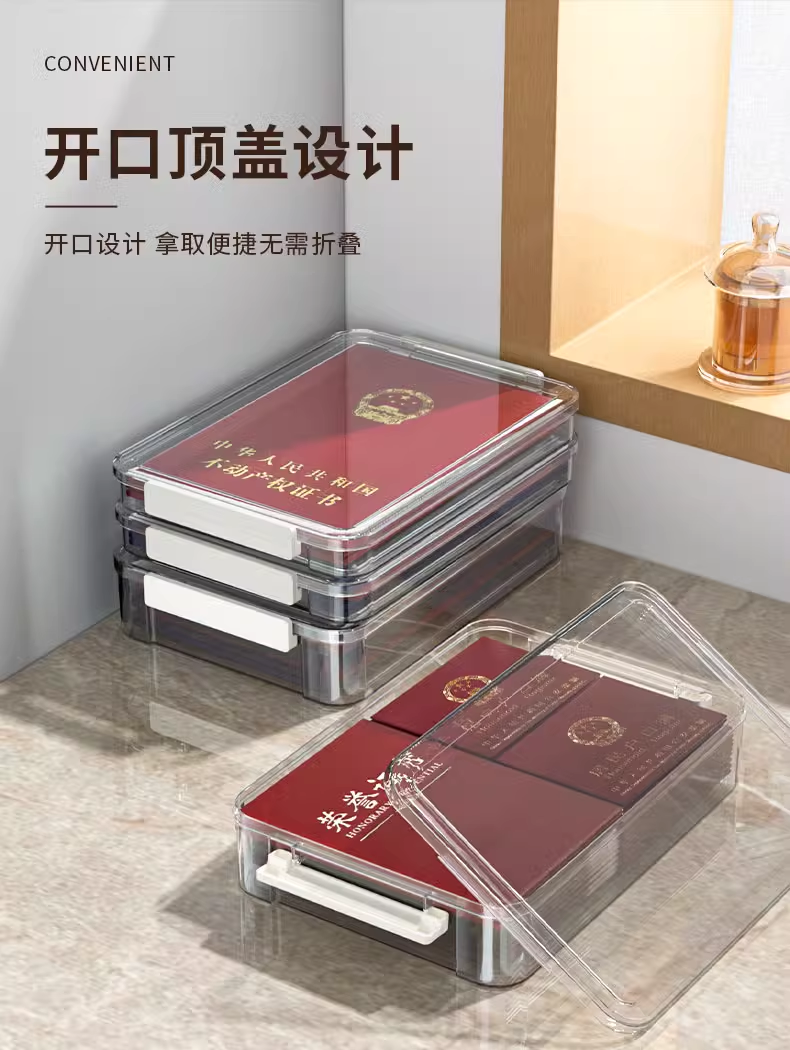 Document File Organizer A4 Paper Passport Storage Box Transparent Large ...
