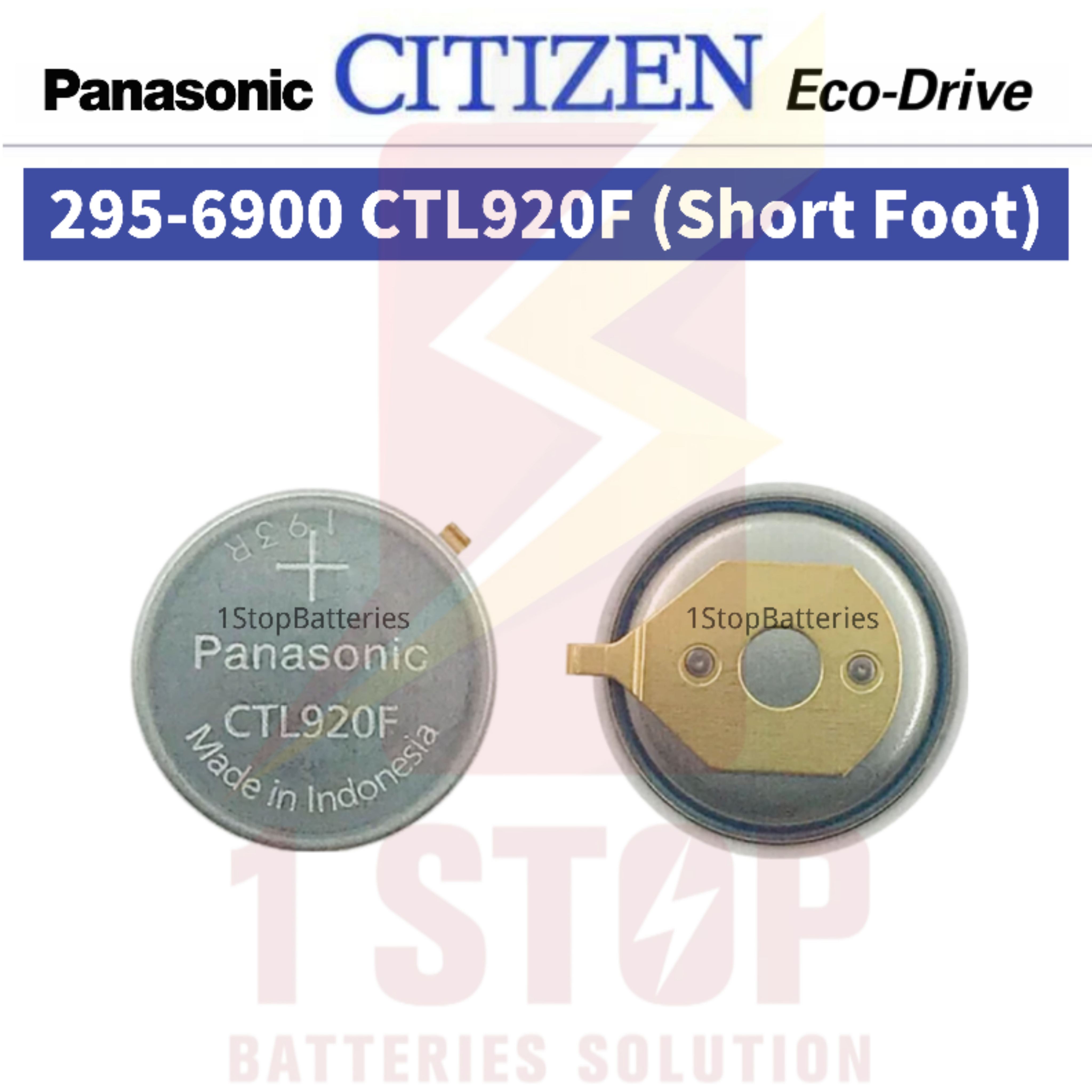 Panasonic Rechargeable Battery for Citizen Eco Drive 295-6900 (CTL920F ...