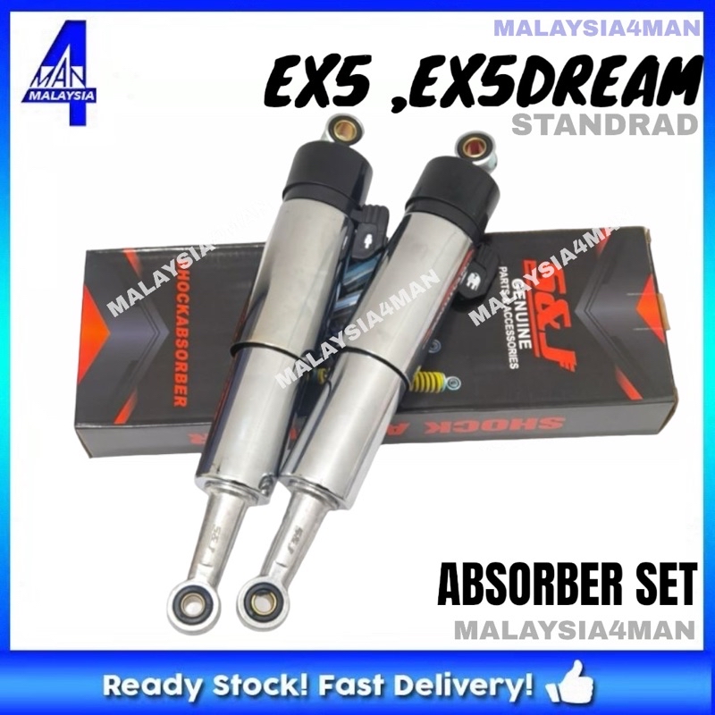 EX5 EX5DREAM BLACK STANDARD REAR SHOCK ABSORBER SET EX5 DREAM & EX5 ...