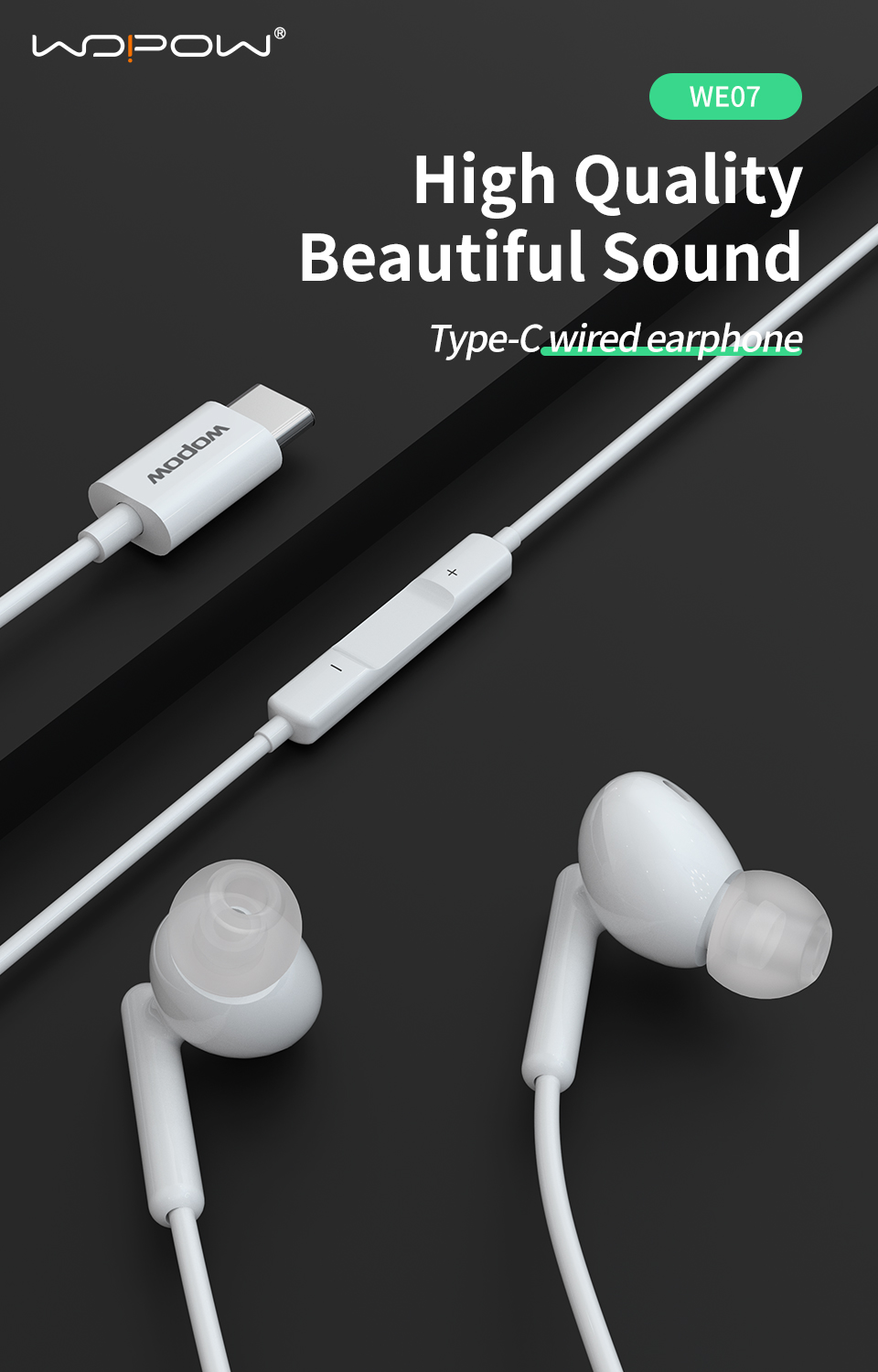 Wopow in Ear Earphone USB C DAC Chip Headsets Type C Digital Headphone ...