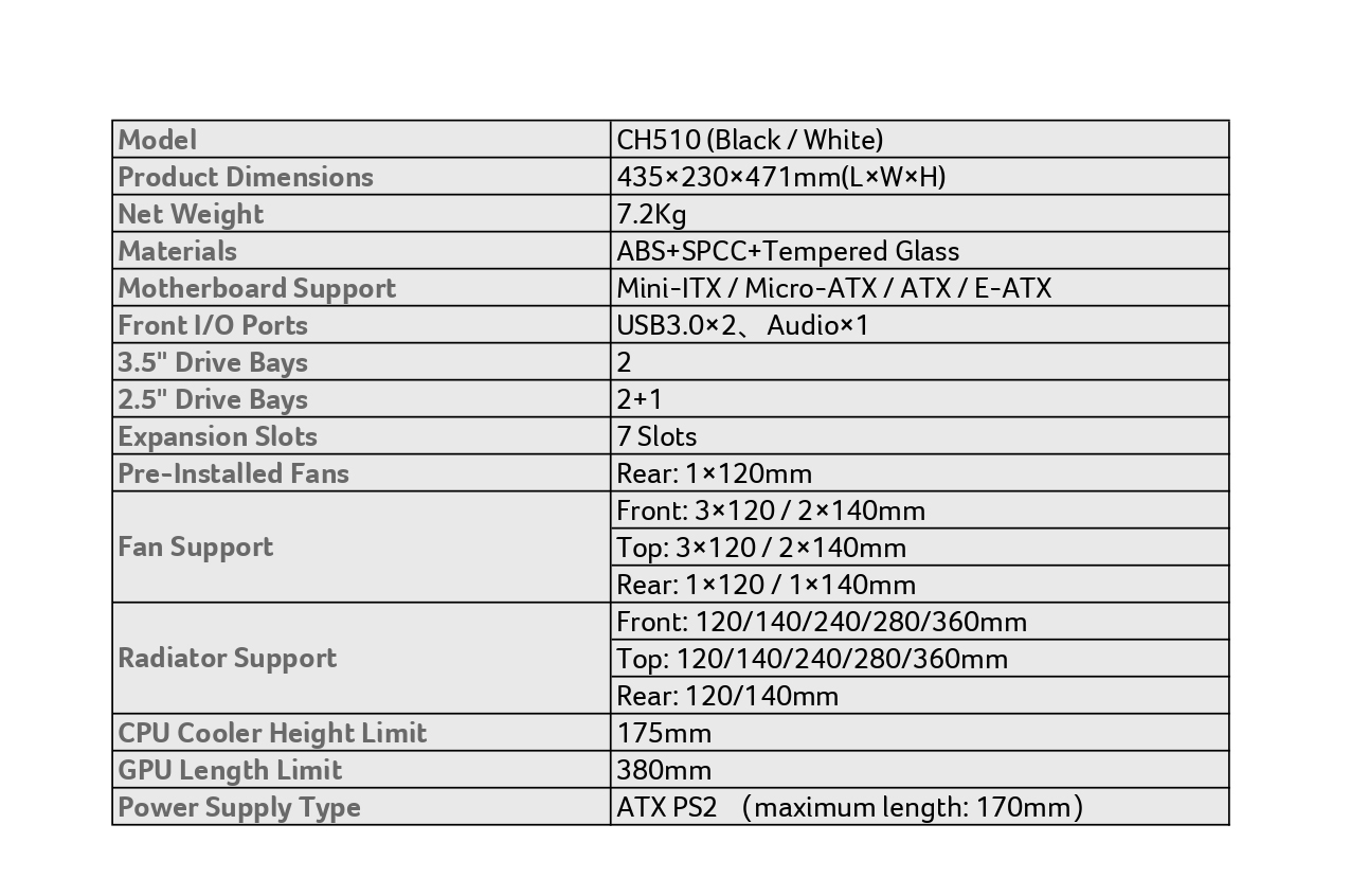 DEEPCOOL CH510 TG ATX PC Case - Black/White | Shopee Malaysia