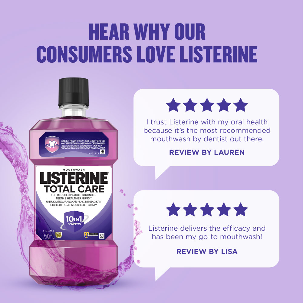 [Bundle of 2] Listerine Total Care Mouthwash 750ml | Shopee Malaysia