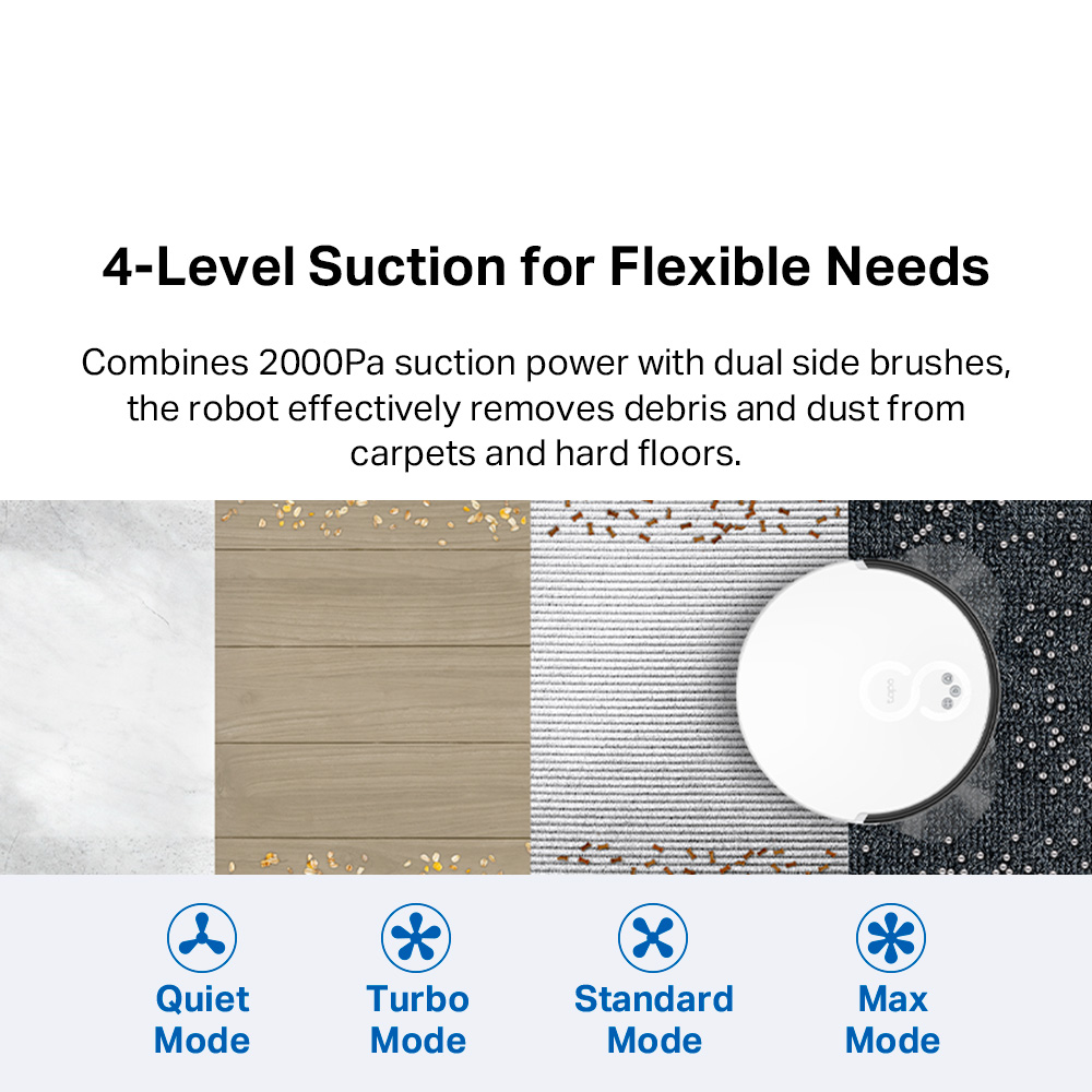 TP-Link Tapo RV20 Mop Ultra Slim Smart Vacuum Robot Cleaner MagSlim ...