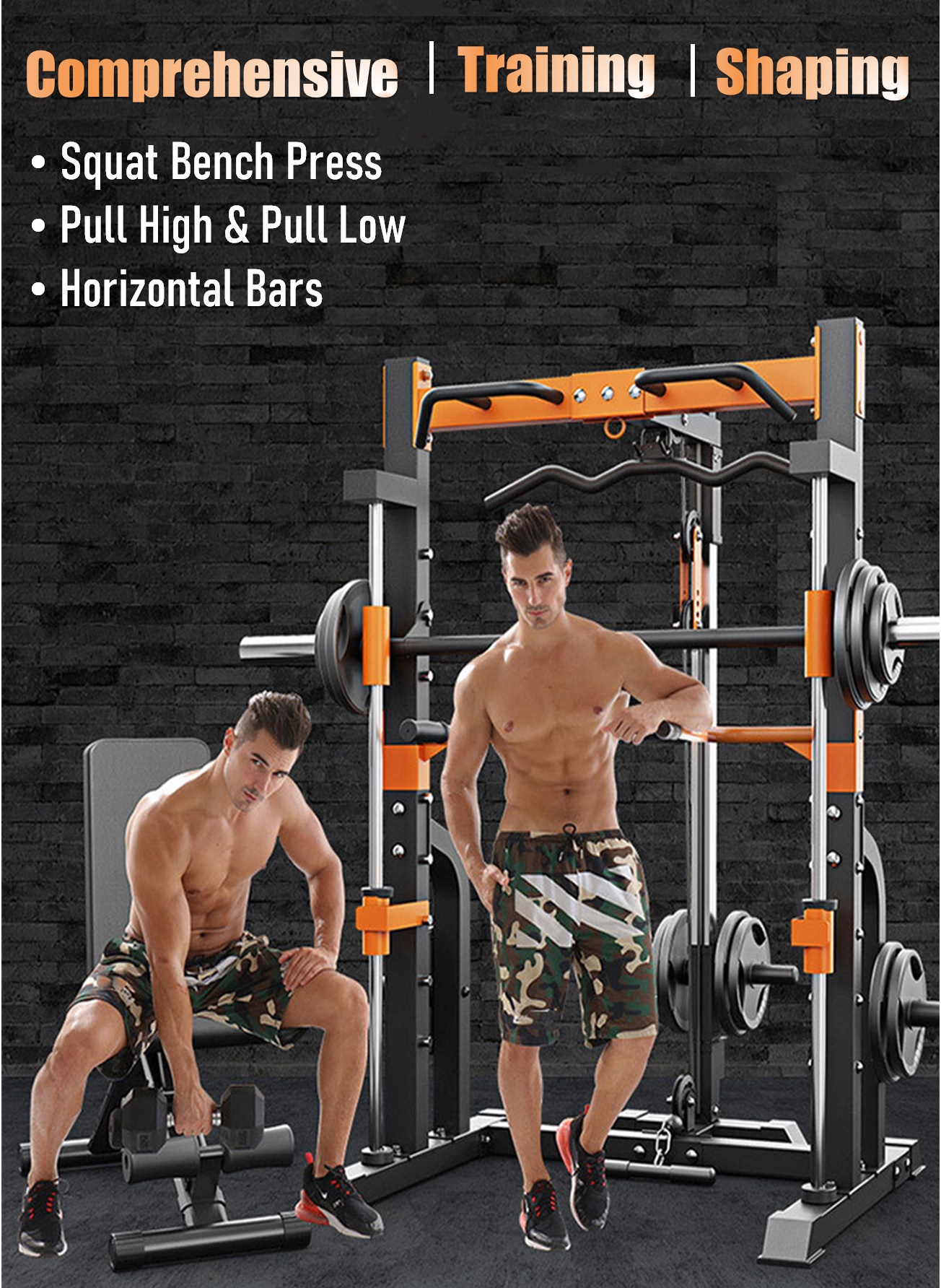 ADSports K8 Smith Machine Gym Trainer Power Cage Max Load 700KG ...