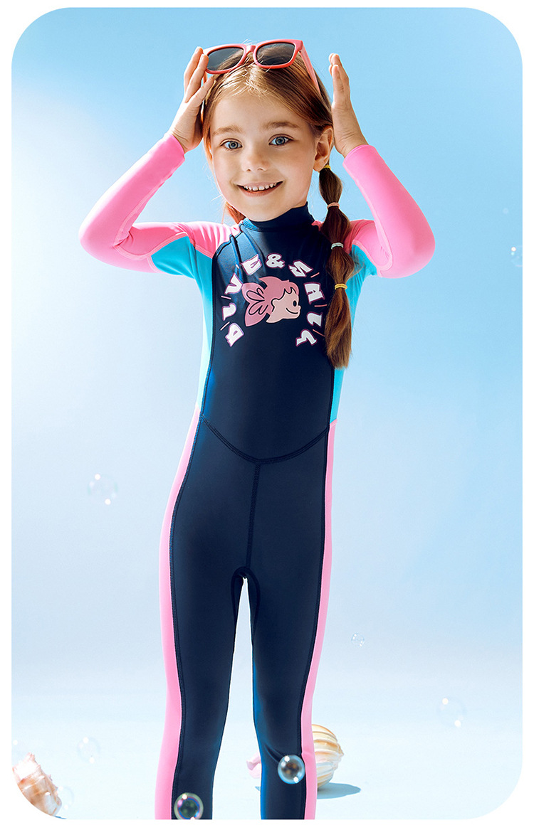 Dive & Sail Kids One-Piece Long Sleeve Kids Girl Swimming Suit Rash ...