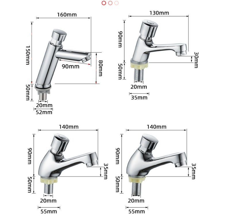 Delay Tap, Brass Faucet Auto Self Closing Water Saving Tap Bathroom ...