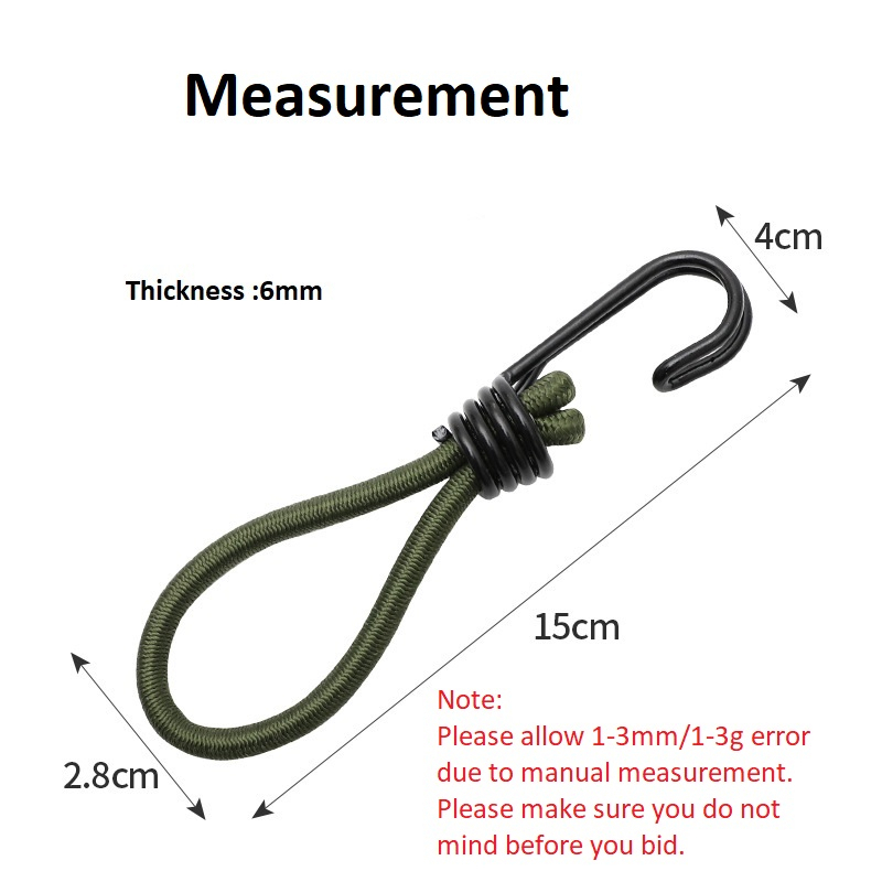 1 Pcs Camping Tent Stretch Cord Elastic Rope Buckle Tent Hook Fastener ...