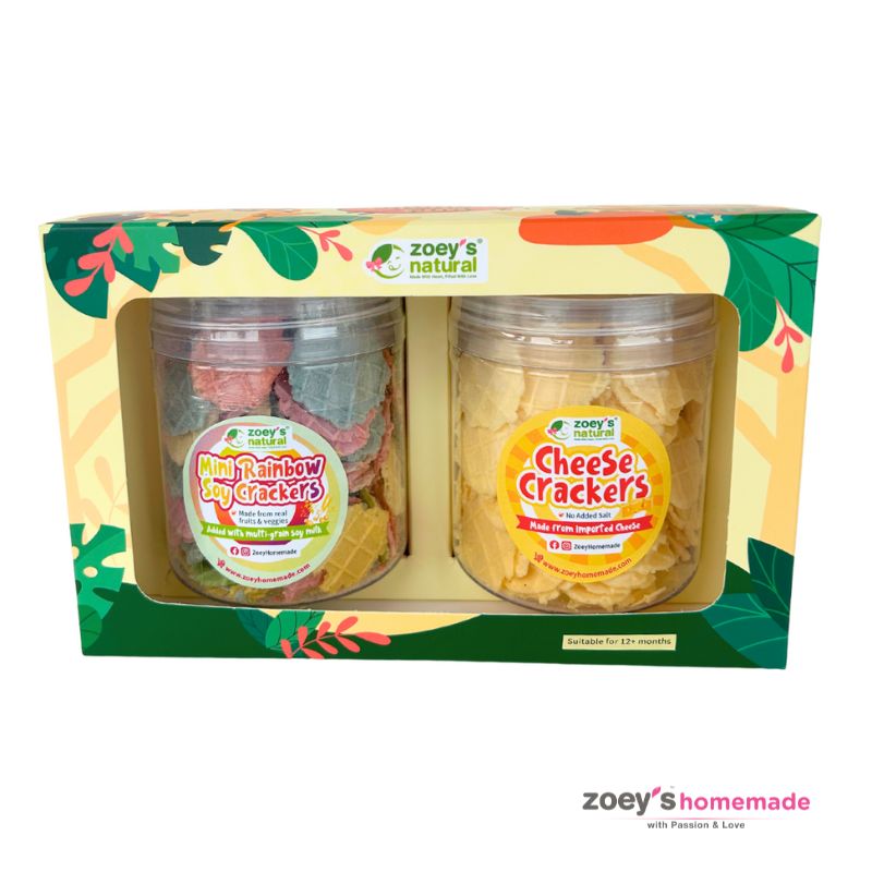 Zoey's Homemade Double Crunch Set – Cheese Crackers & Soy Crackers (± ...