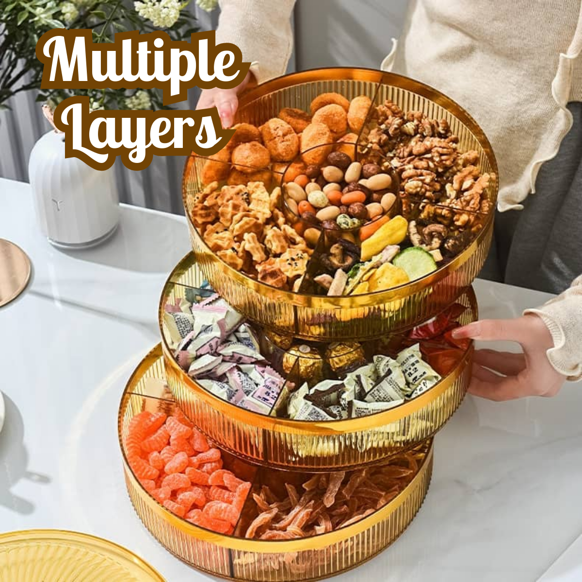 3T Dried Fruit Candy Biscuit Storage Box Nut Snack Container With Lid ...
