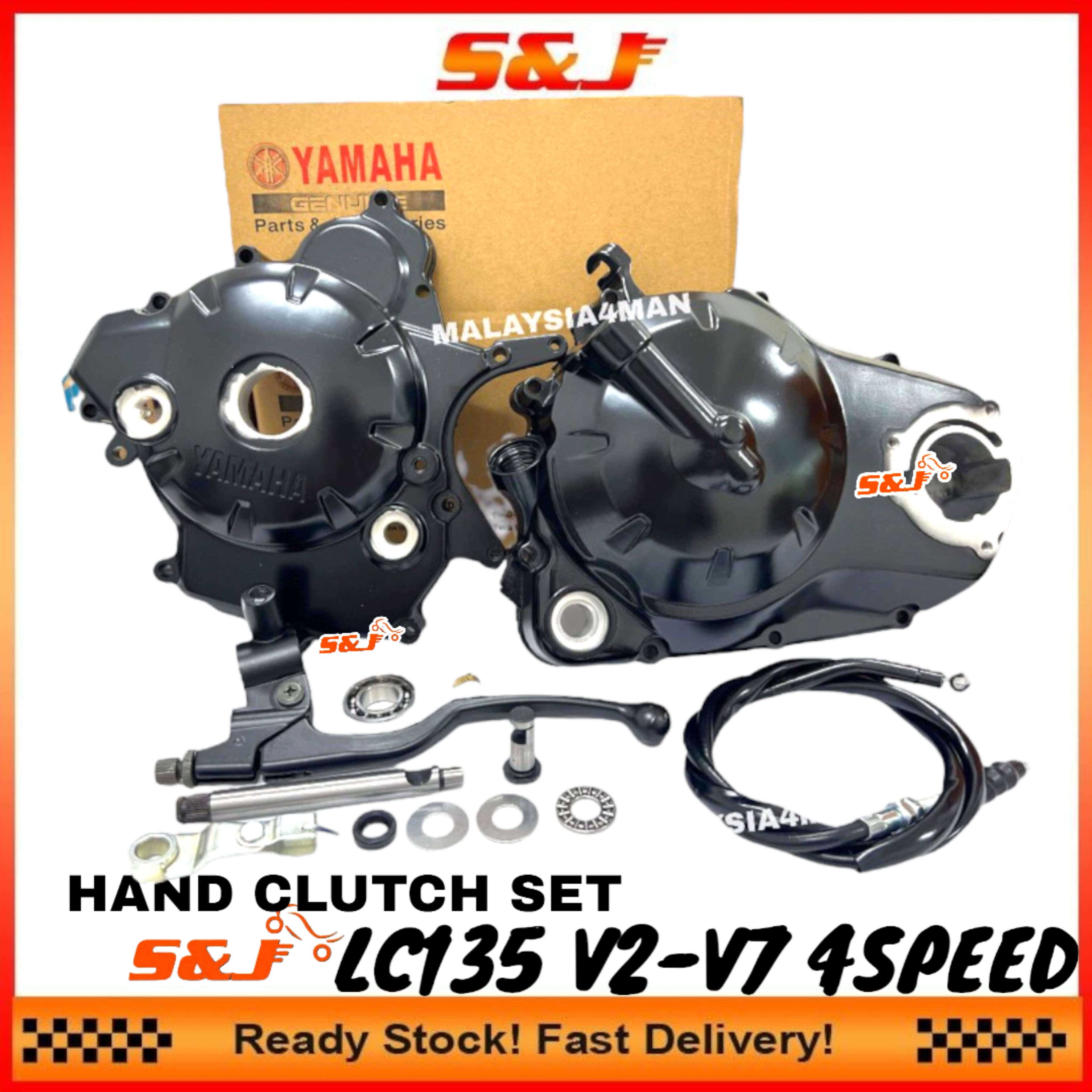 BLACK LC135 V2 V3 V4 V5 V6 V7 HAND CLUTCH ENGINE CASE PNP SET KIRI KANAN SET COVER CLUTCH MAGNET ...