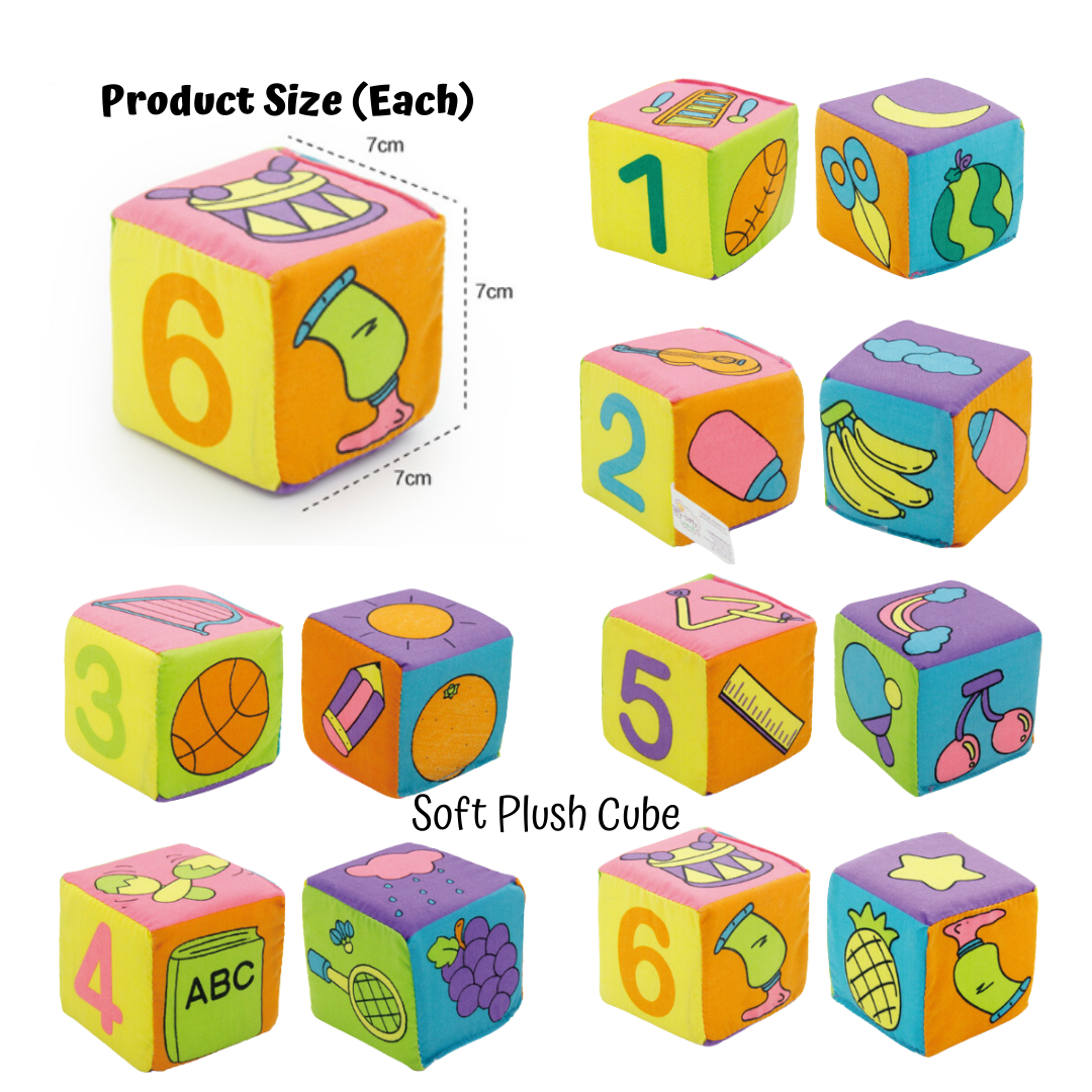 Baby Infants Fabric Blocks Toys Cloth Cube Early Learning Preschool for ...