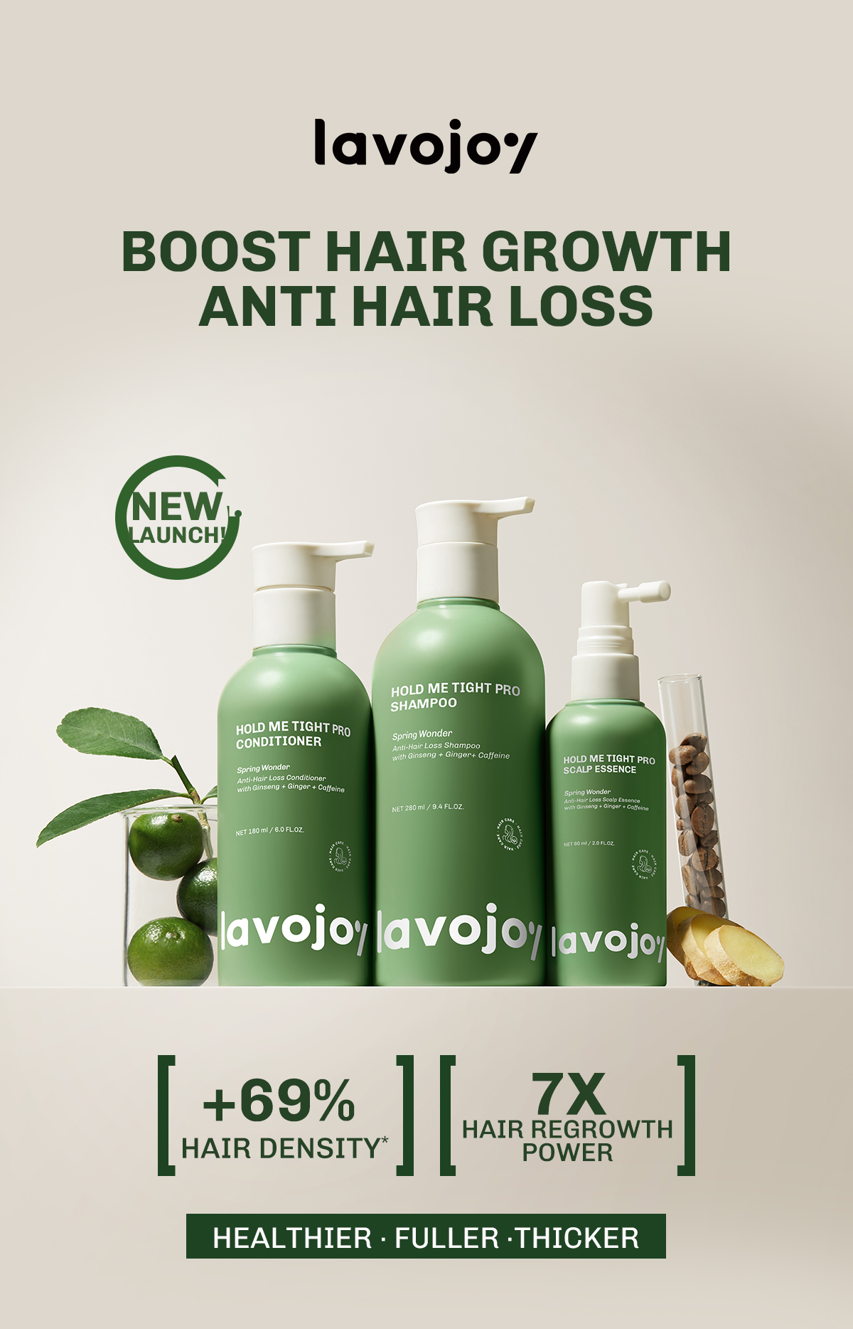 [Bundle] lavojoy Hold Me Tight PRO Shampoo 280ml + Conditioner 280ml ...