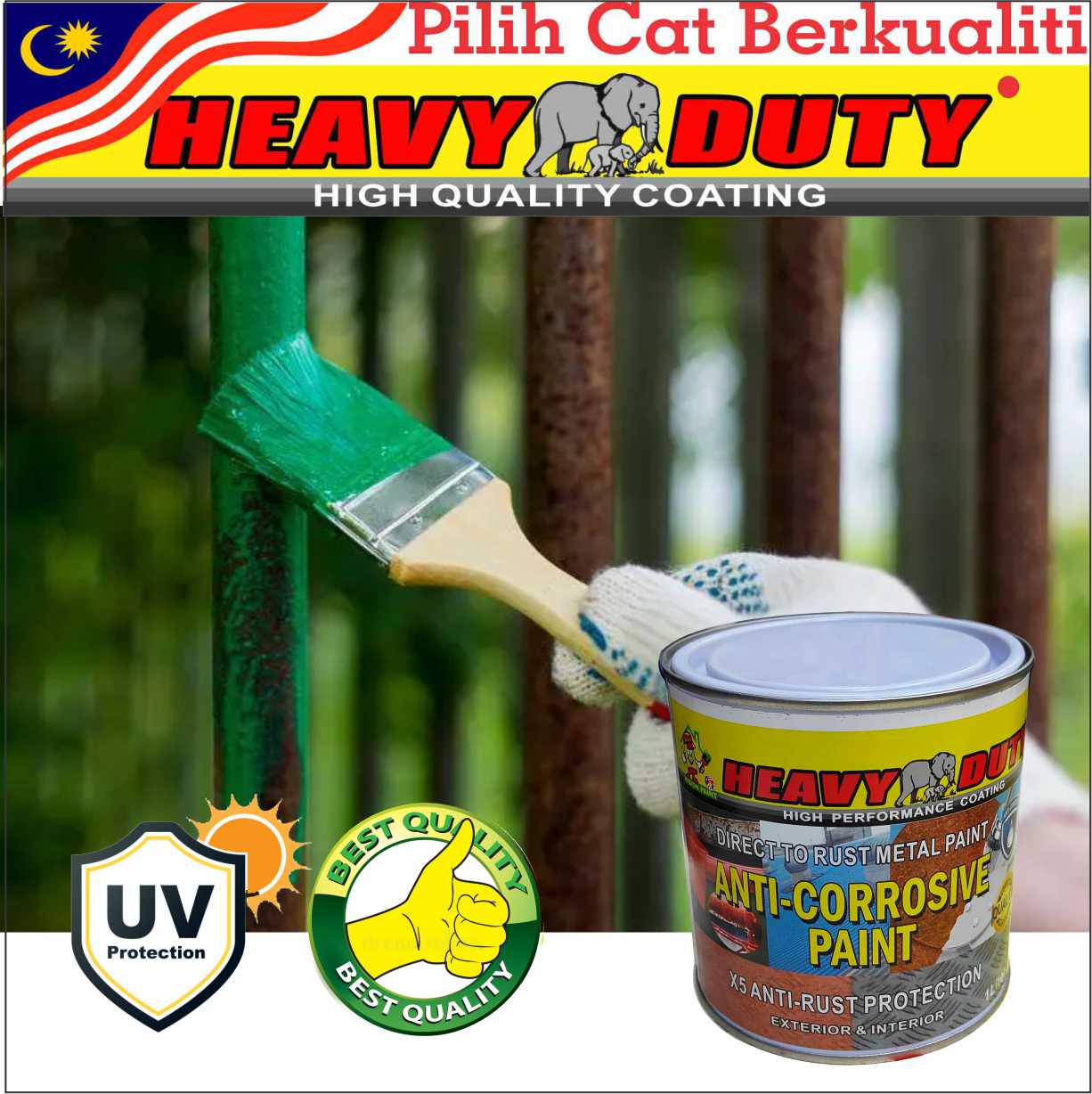 1L ( Anti-Corrosive Paint ) Heavy Duty anti rust primer anti rust paint ...
