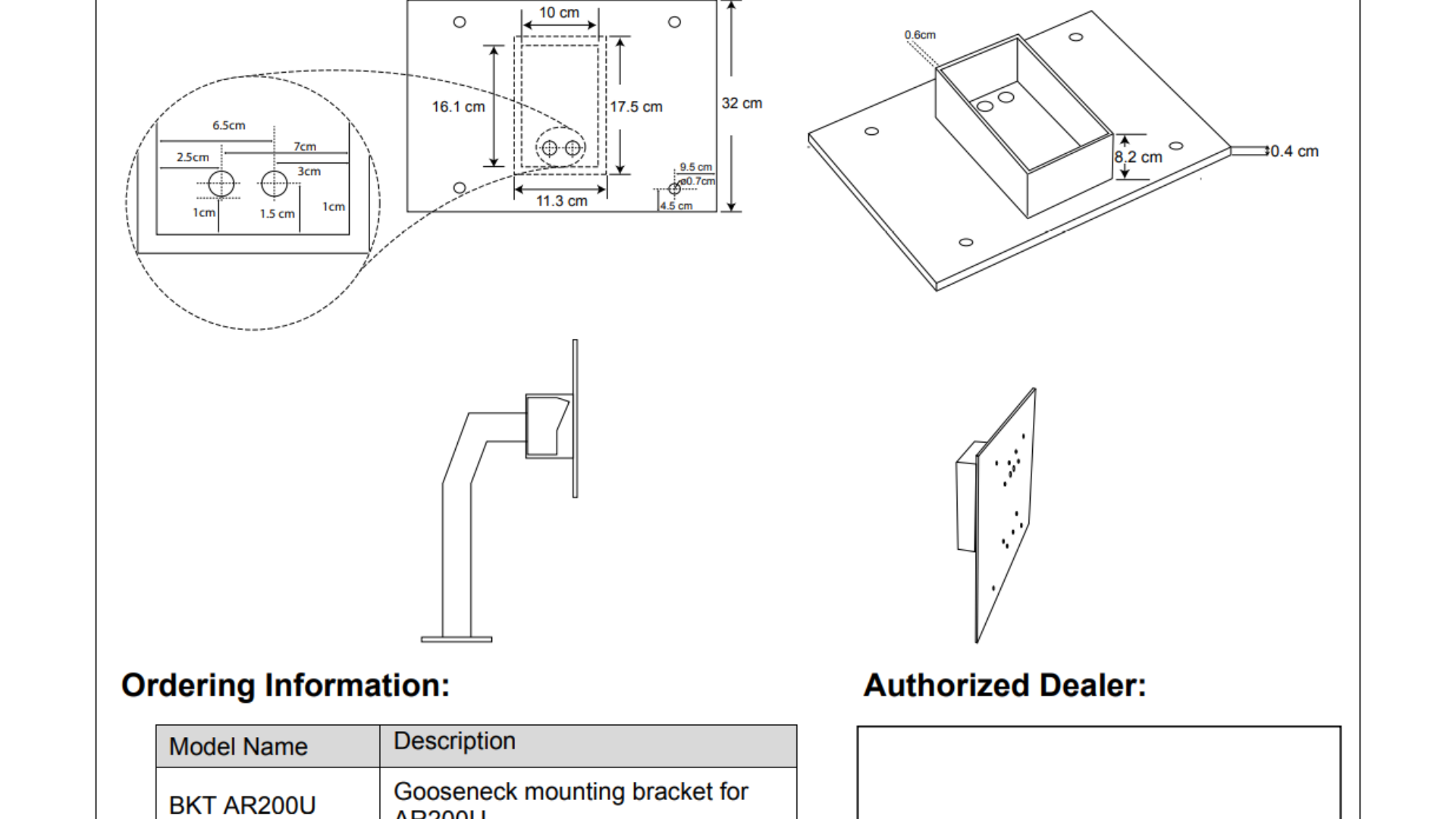 MAG Guardhou Barrier Gate Gooseneck Mounting Bracket for AR200U with 2 ...