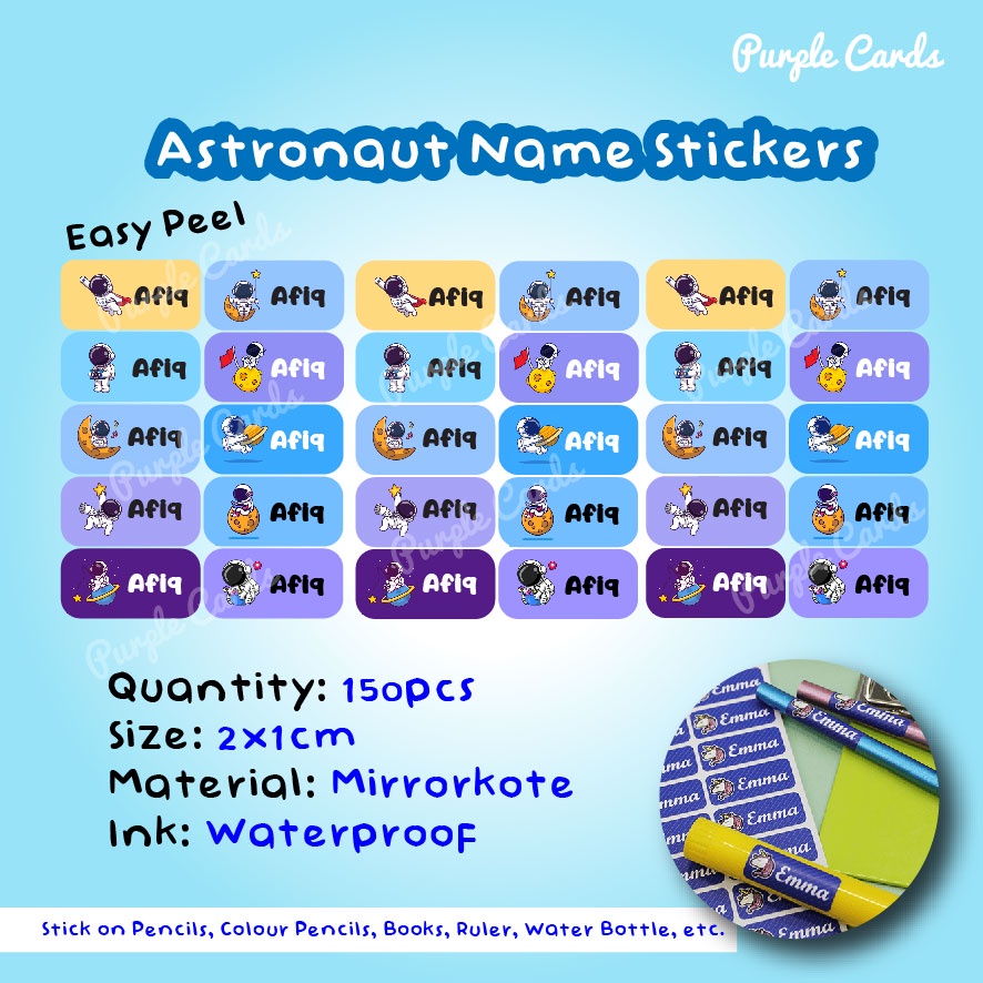 Sticker Nama 1X2cm 200pcs/ Sticker Name Label / Cartoon Sticker ...